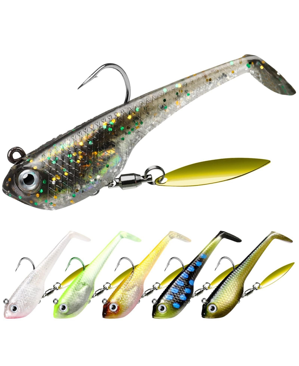 Click here for Gnuadz Easy Catch Pre-rigged Soft Swimbaits Vibrat... prices