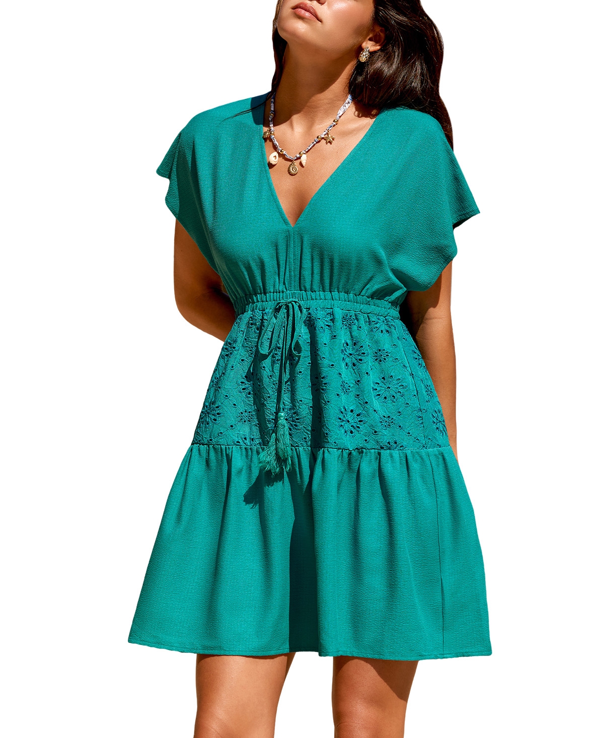 Click here for Cupshe Womens Lake Day Reset Mini Beach Dress - Li... prices