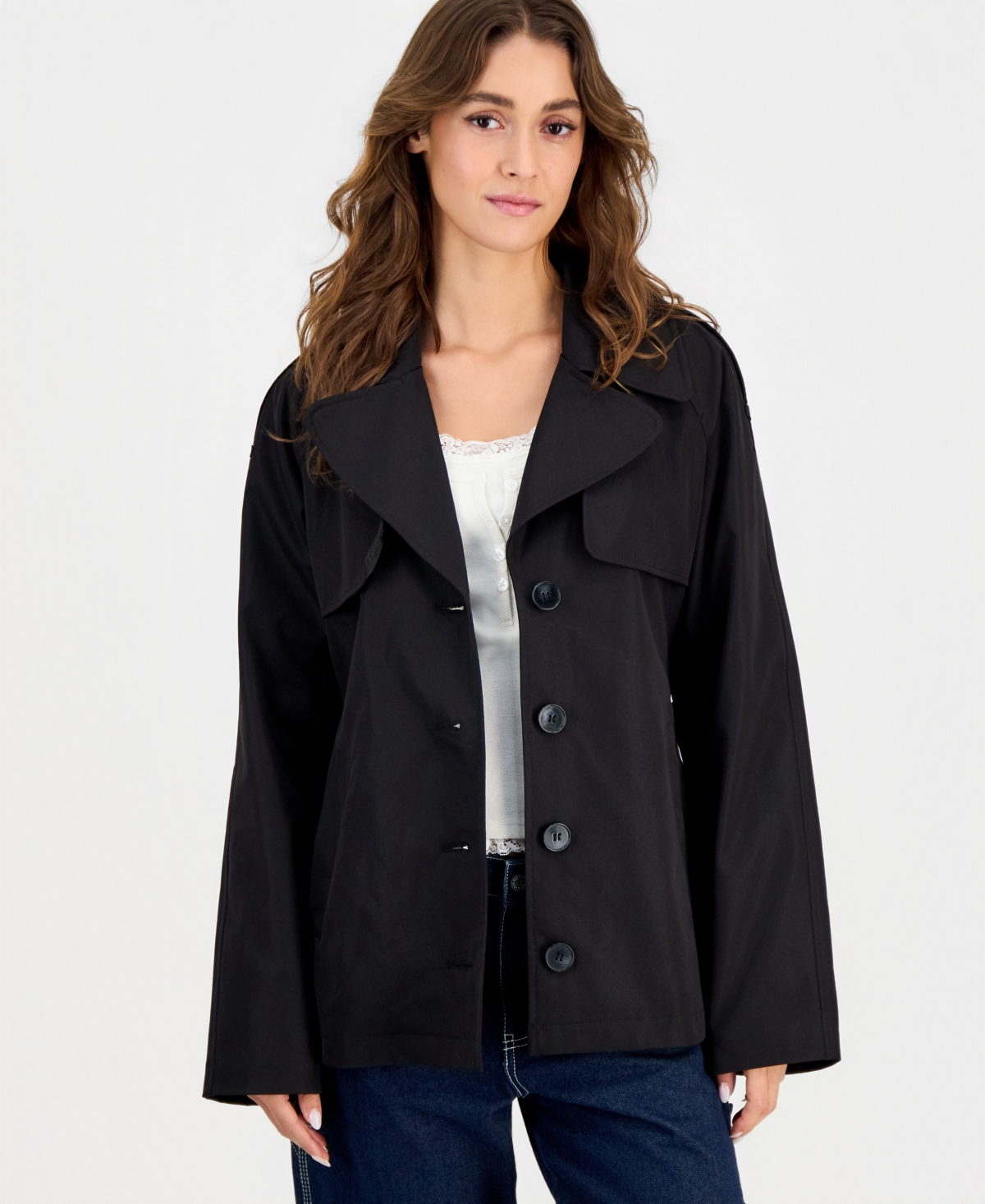 Click here for Maralyn & Me Juniors Cropped Trench Coat  Macys Ex... prices
