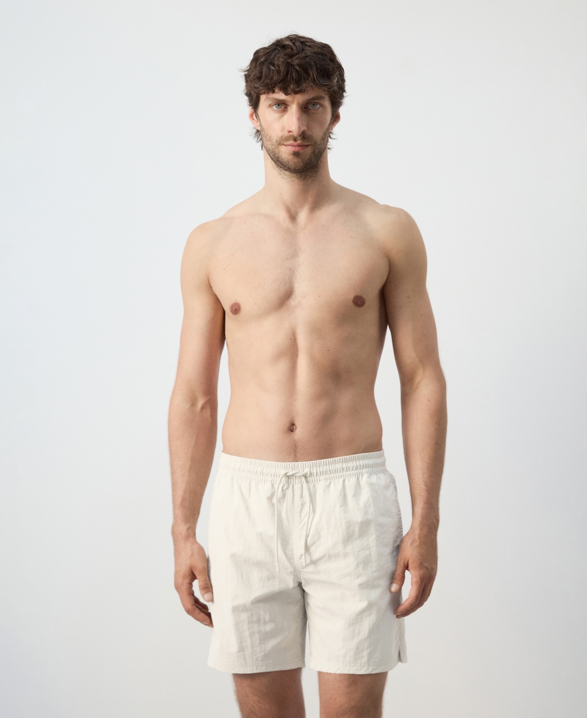 Click here for Mango Mens Basic Drawstring Swimsuit - Sand prices