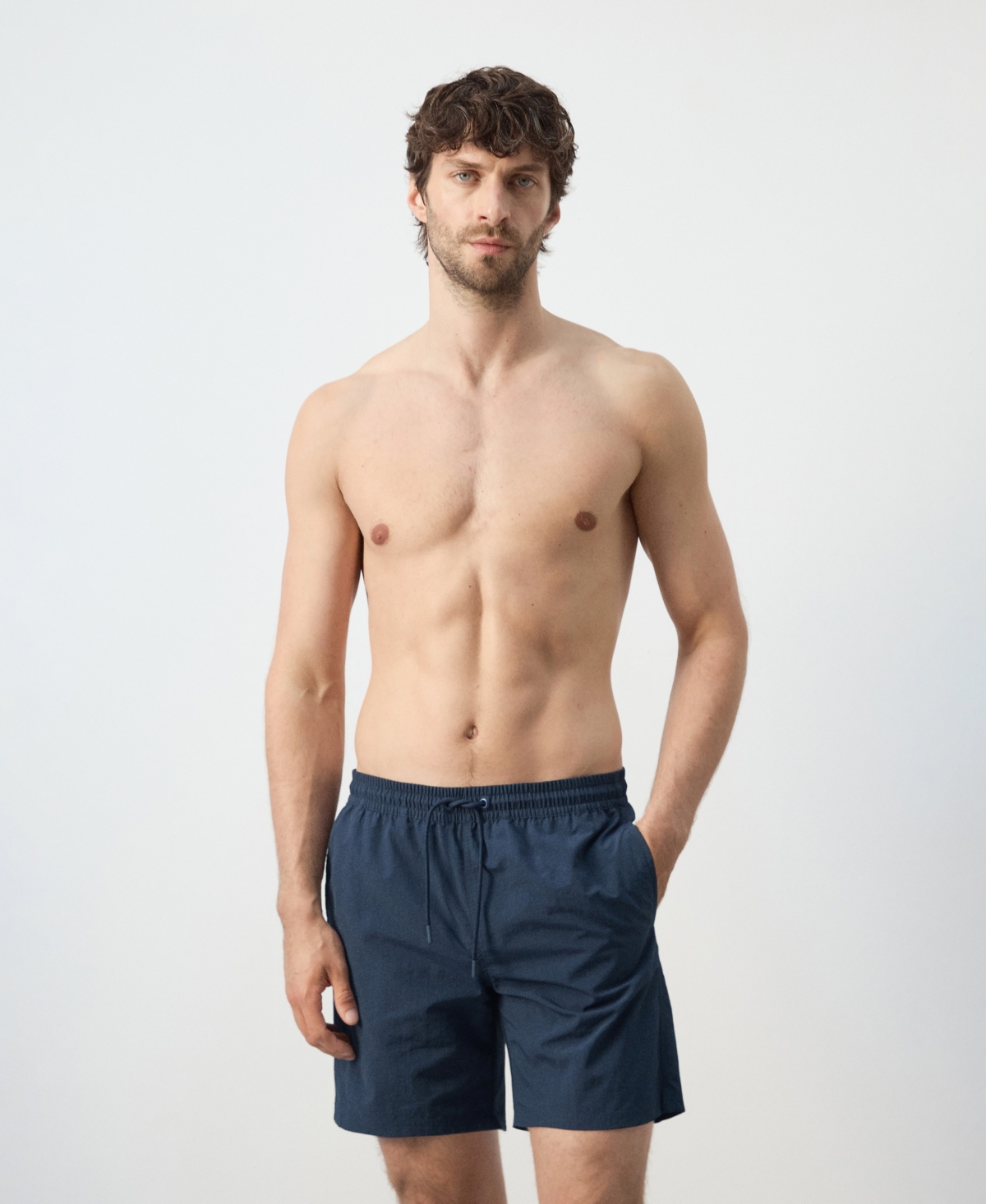 Click here for Mango Mens Basic Drawstring Swimsuit - Dark Navy prices