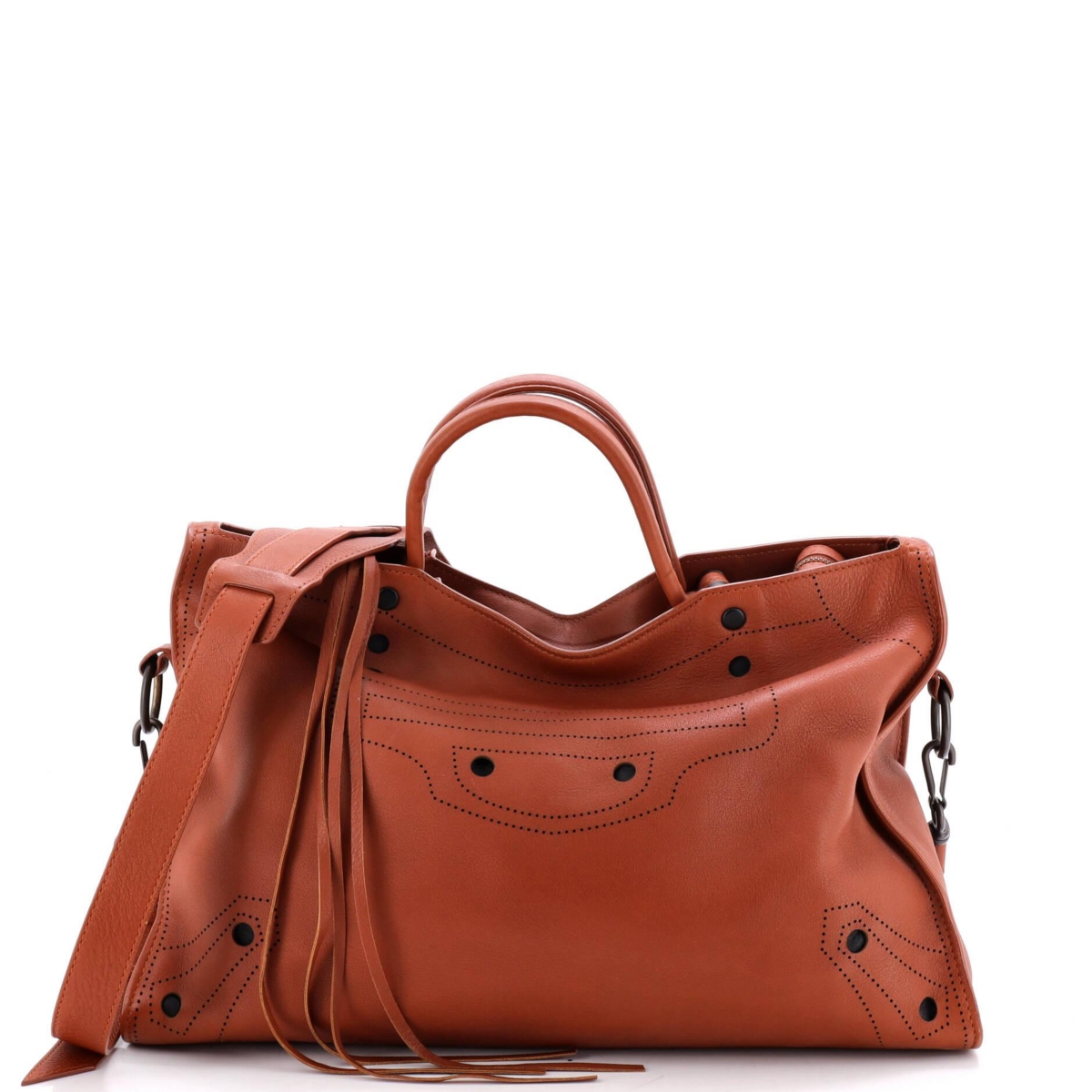 Click here for Pre-Owned Balenciaga Medium Blackout City Bag Leat... prices