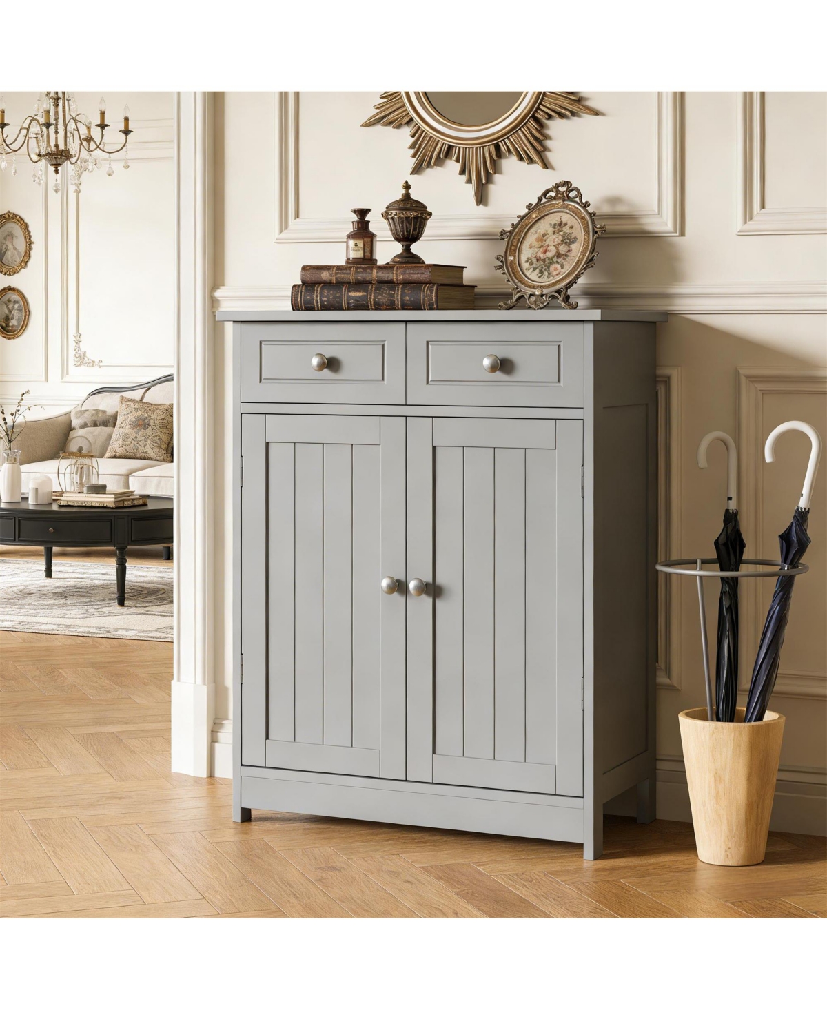 Click here for Clihome Freestanding Entryway Cabinet  Grey Mdf St... prices