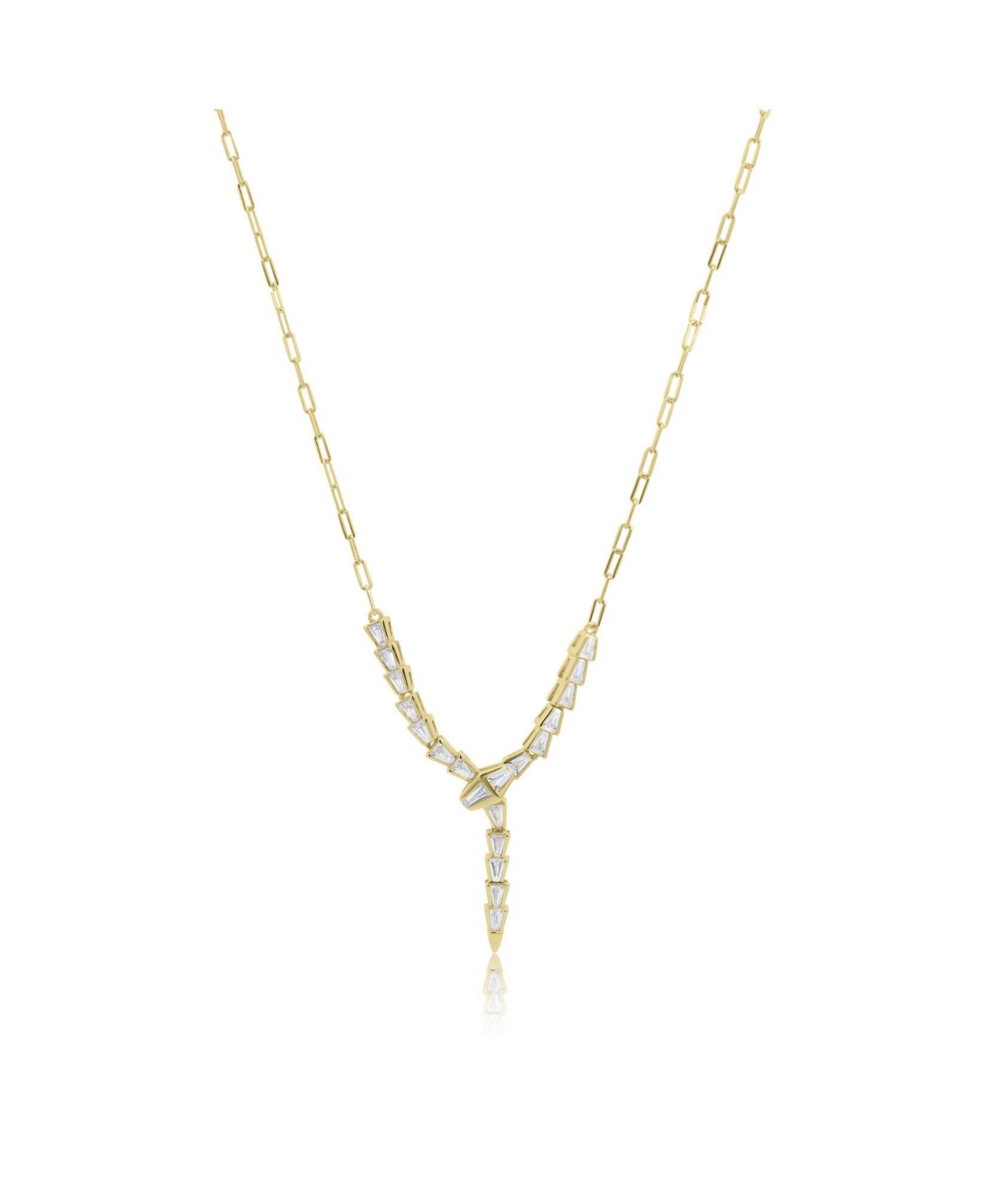 Click here for The Lovery Cz Snake Lariat Necklace 14K Gold-Plate... prices