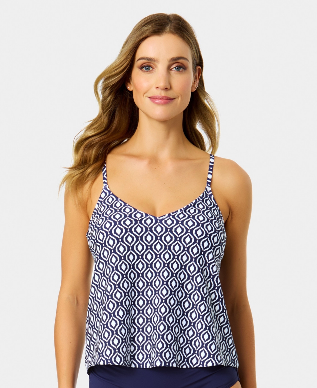 Click here for Anne Cole Womens Tri Tankini Swim Top - Navy  Whi prices