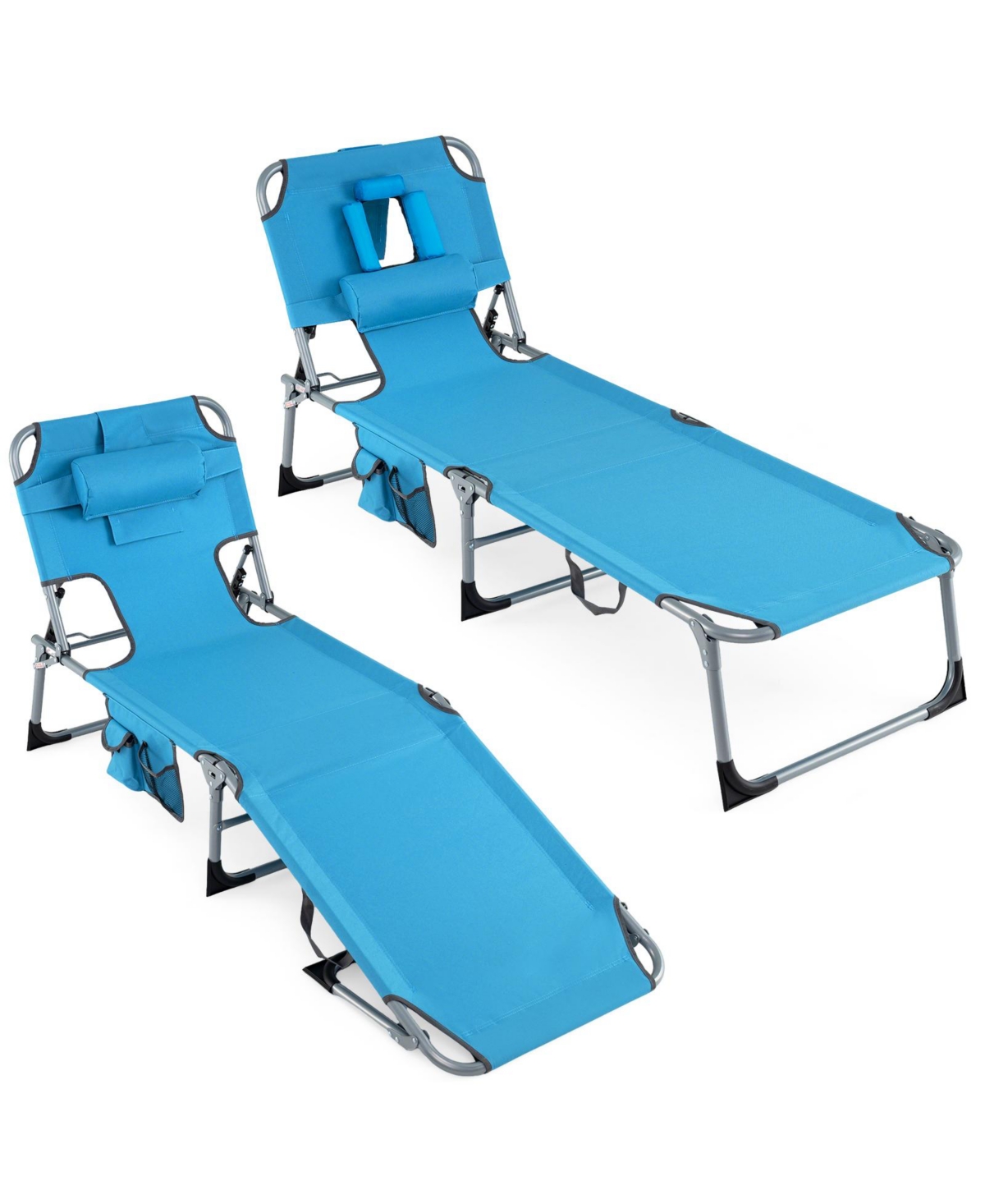 Click here for Gymax 2PCS Tanning ChairPortable Chaise Lounge Cha... prices