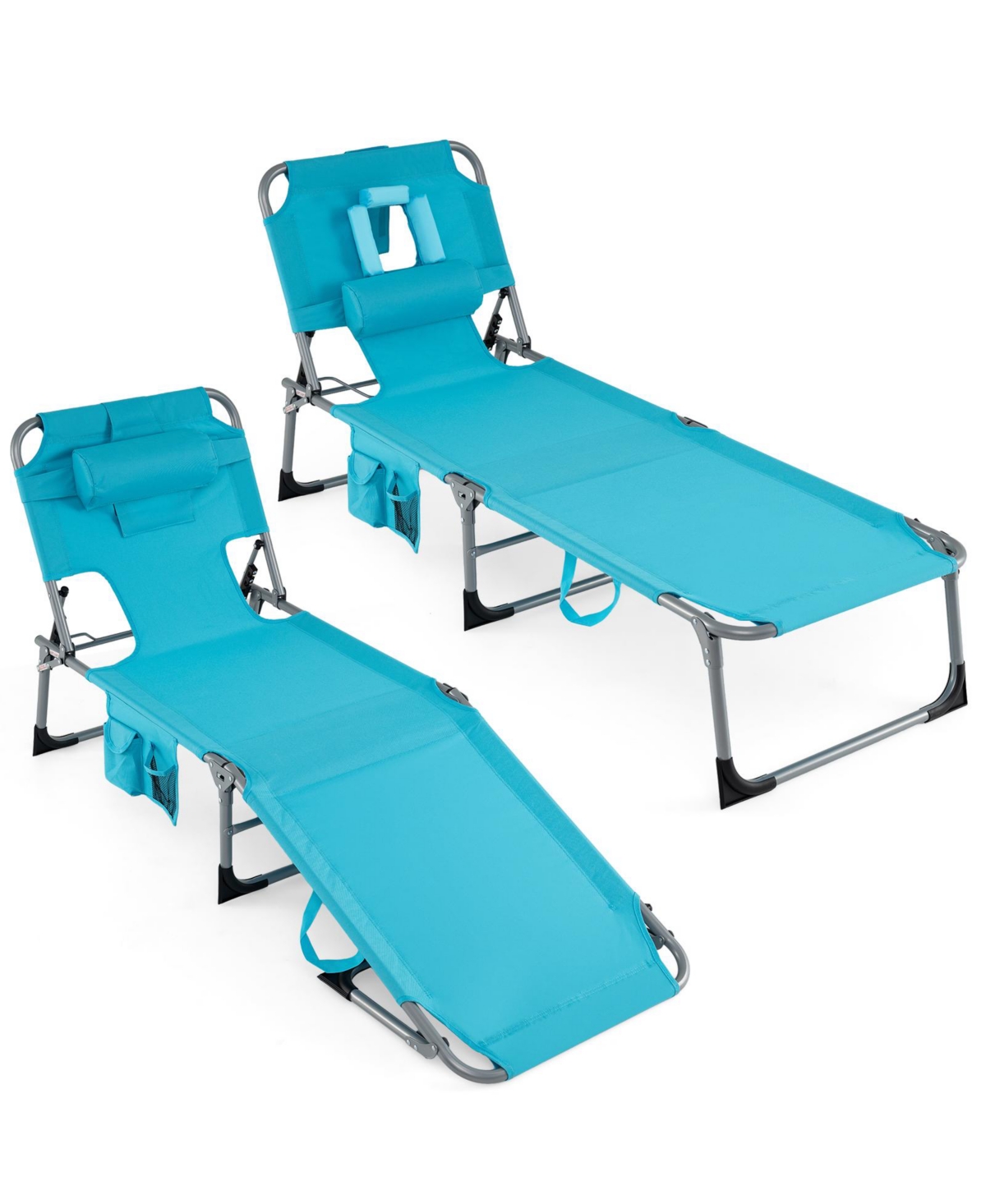 Click here for Gymax 2PCS Tanning ChairPortable Chaise Lounge Cha... prices