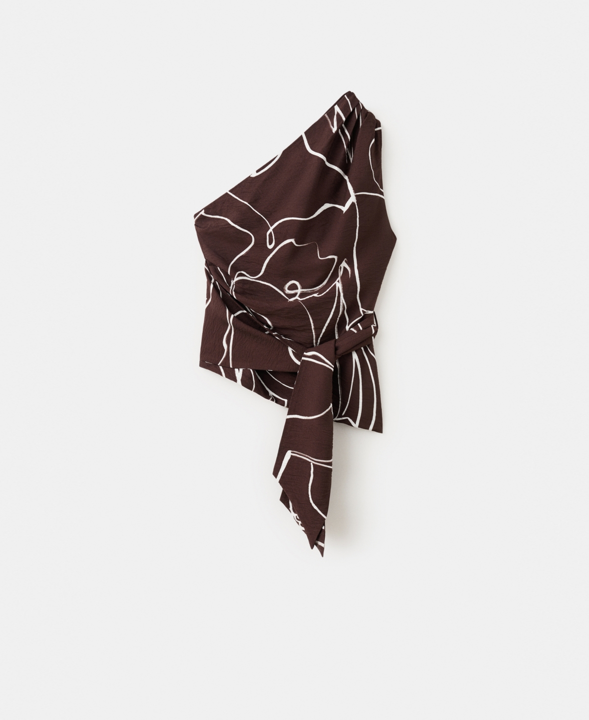 Click here for Mango Womens Asymmetric Printed Top - Brown prices
