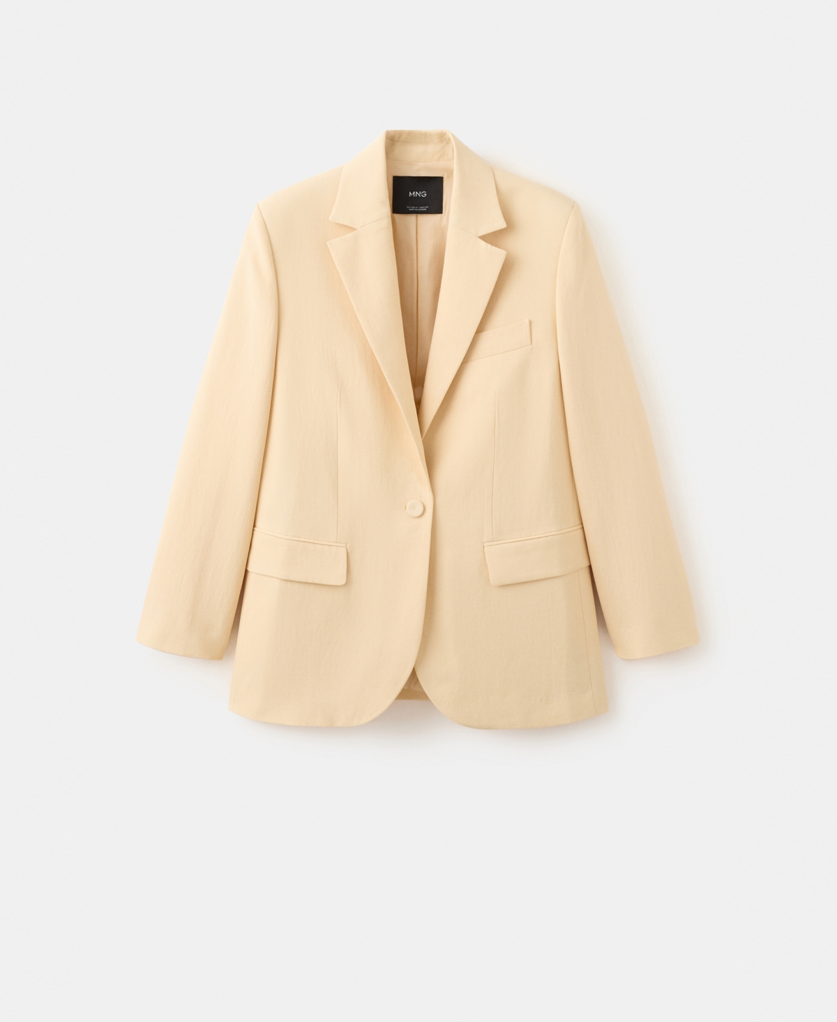 Click here for Mango Womens Linen Suit Blazer - Yellow prices