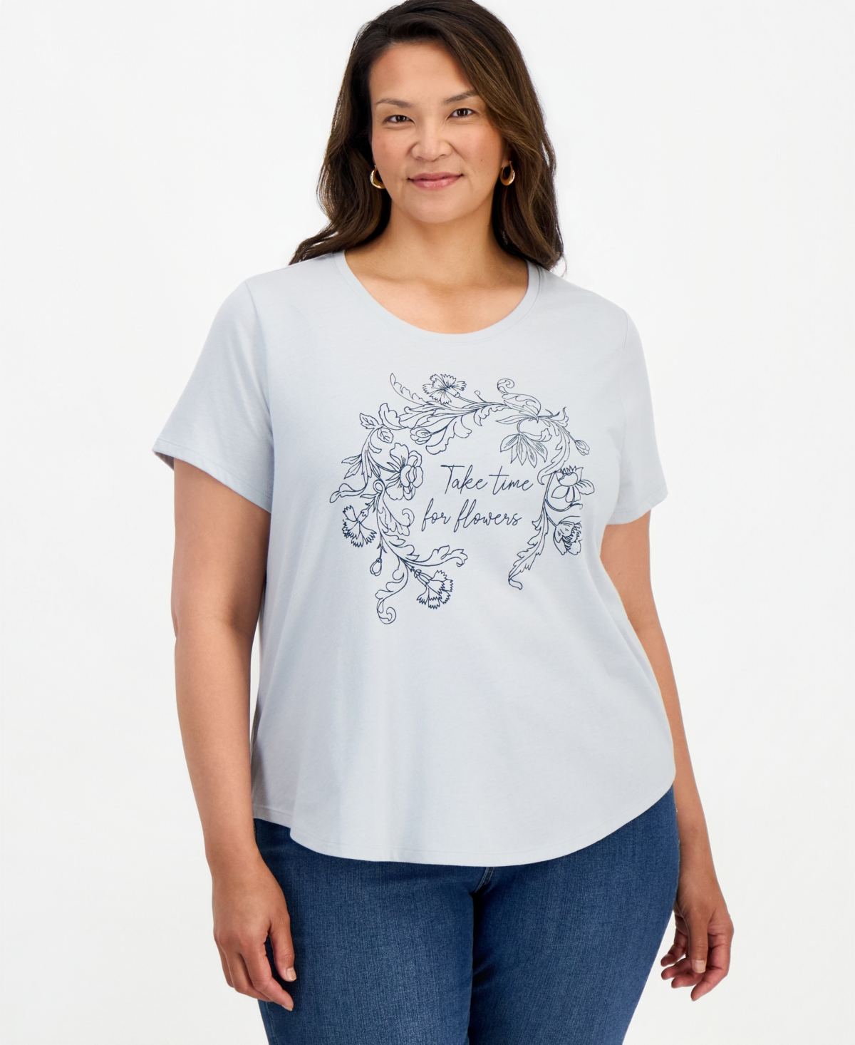 Click here for Style & Co. Plus Size Time For Flowers Graphic Cre... prices
