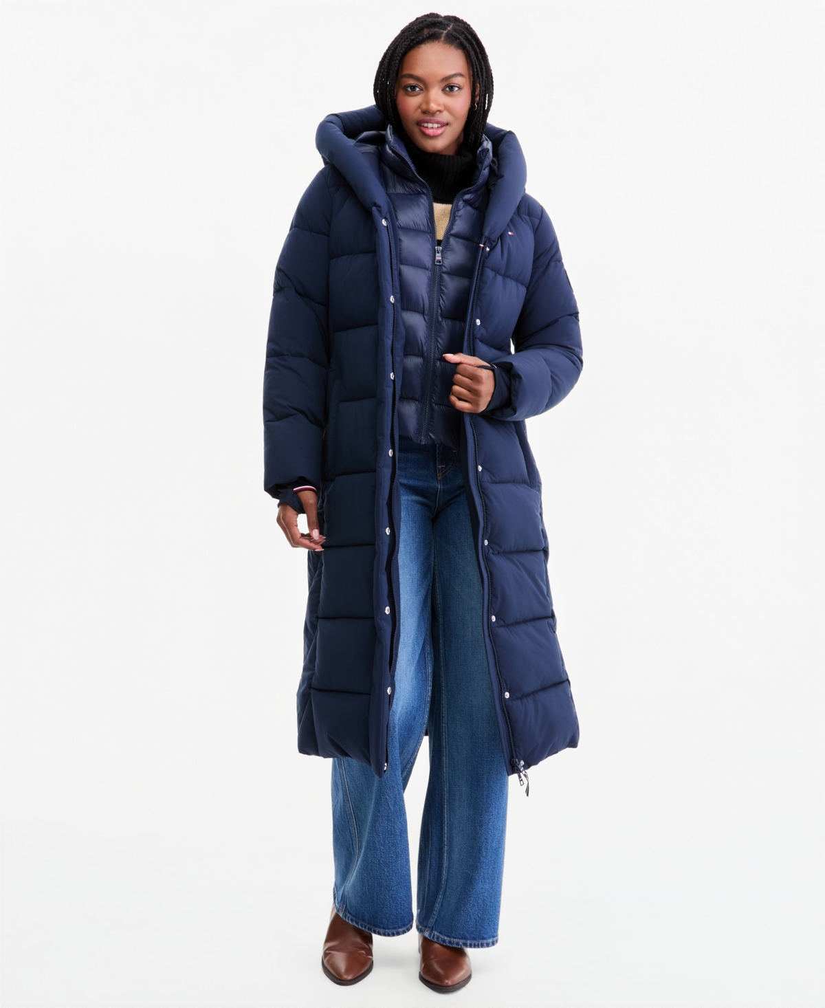 Click here for Tommy Hilfiger Womens Hooded Bibbed Stretch Maxi P... prices