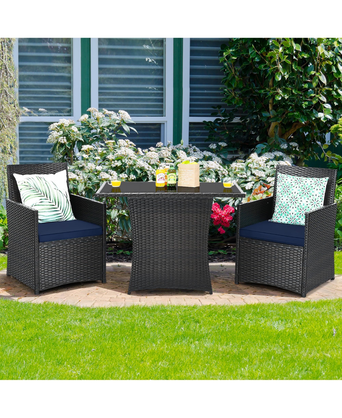 Click here for 3PCS Patio Rattan Furniture Set Cushion Sofa Armre... prices