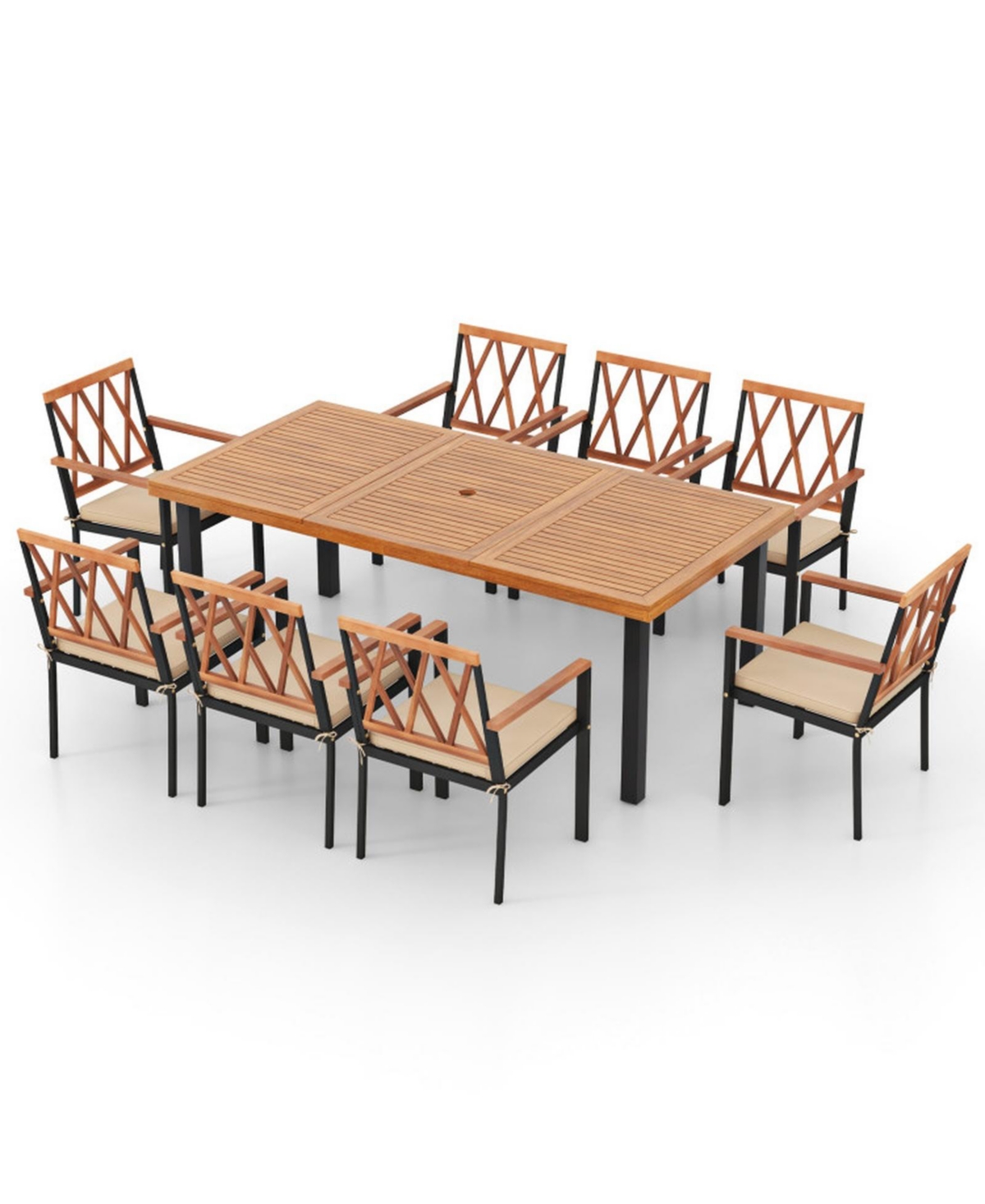 Click here for Sugift 9-Piece Patio Dining Set Acacia Wood Table... prices