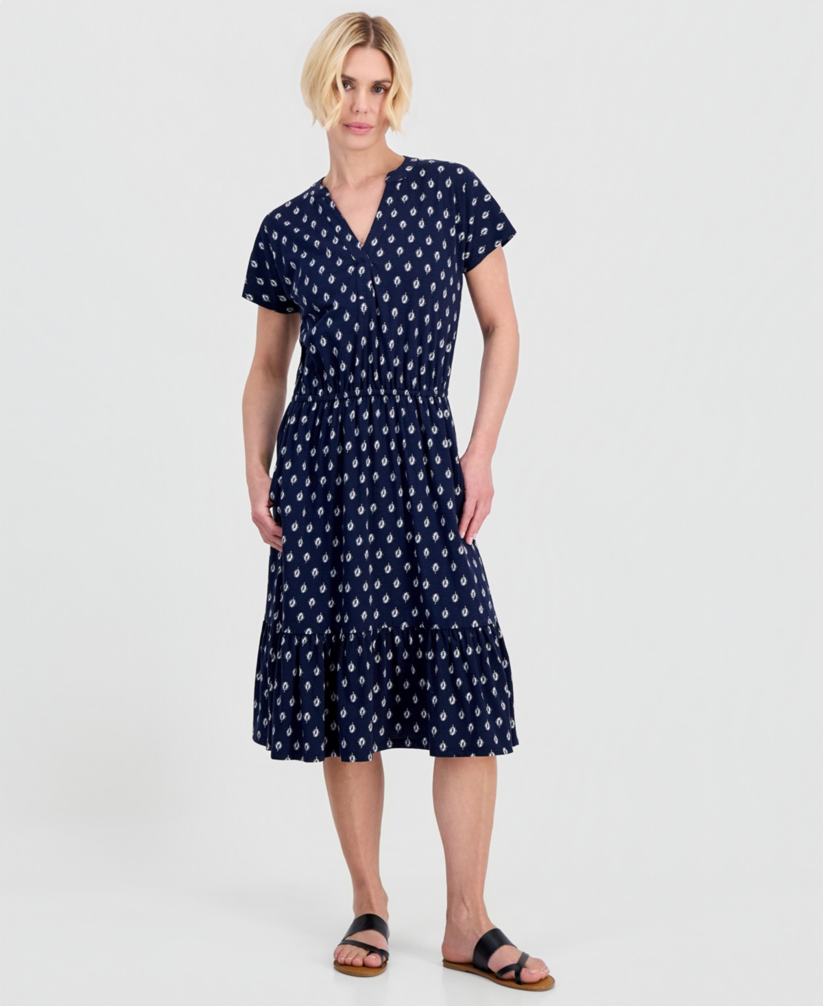 Click here for Style & Co Petite Flared Knit V-Neck Dress  Macys... prices