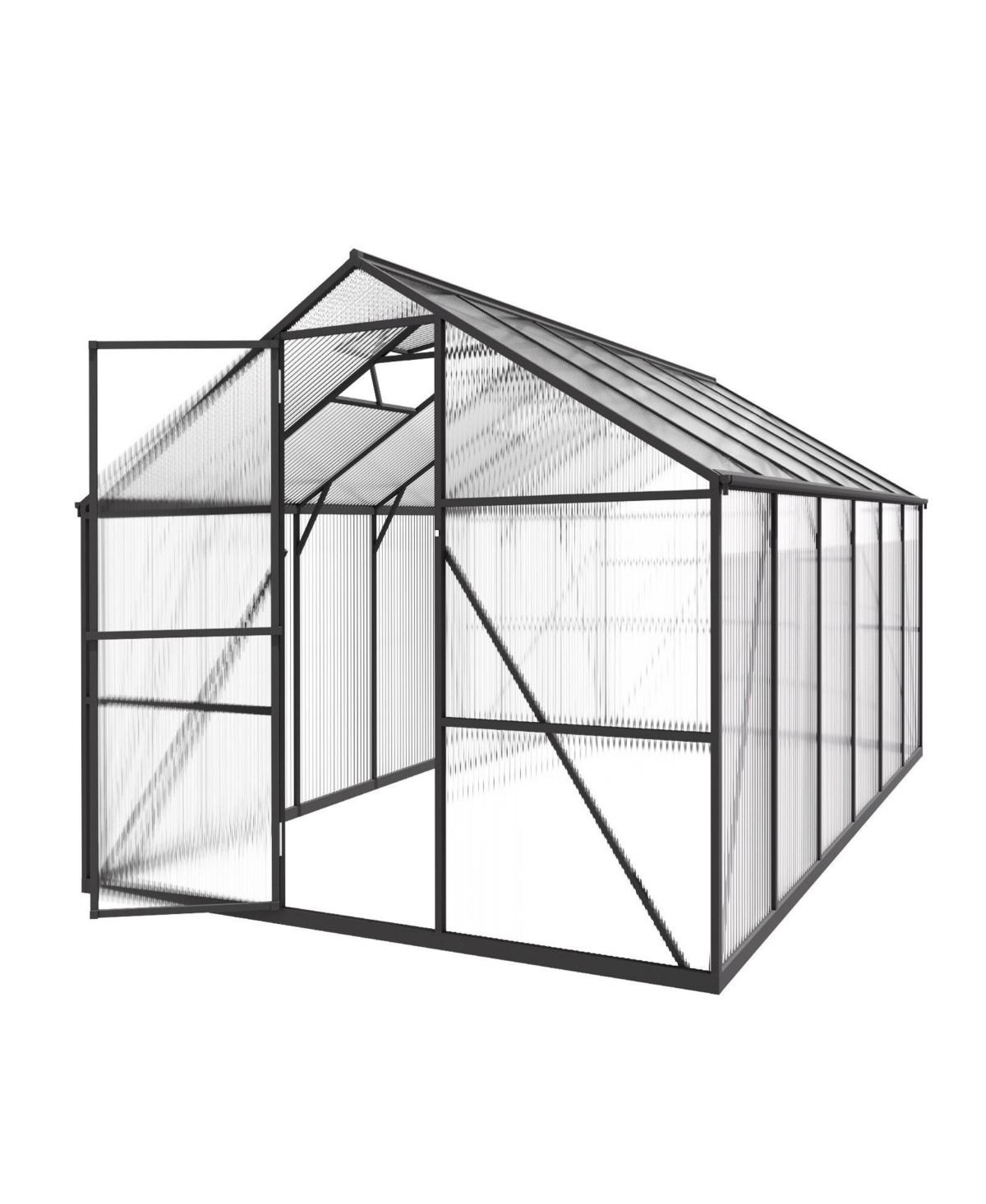 Click here for Sugift 8 x 12 Ft Polycarbonate Greenhouse With Adj... prices