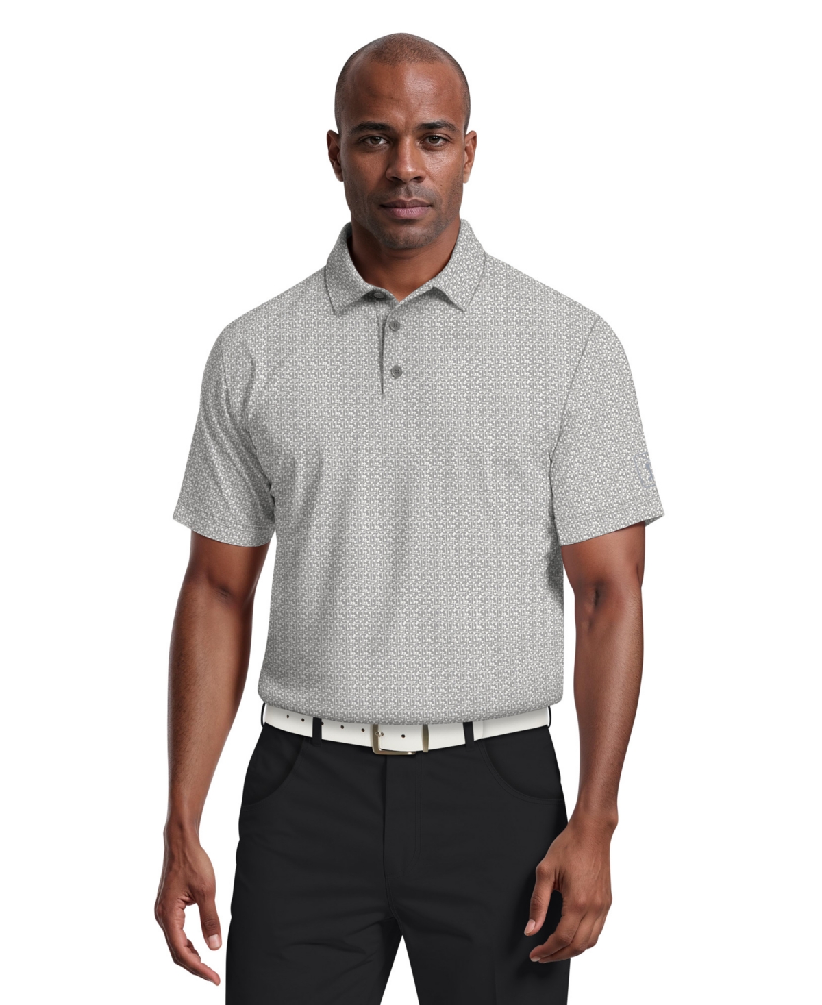 Click here for Pga Tour Mens Golf Flag Geo Print Polo Shirt - Tra... prices