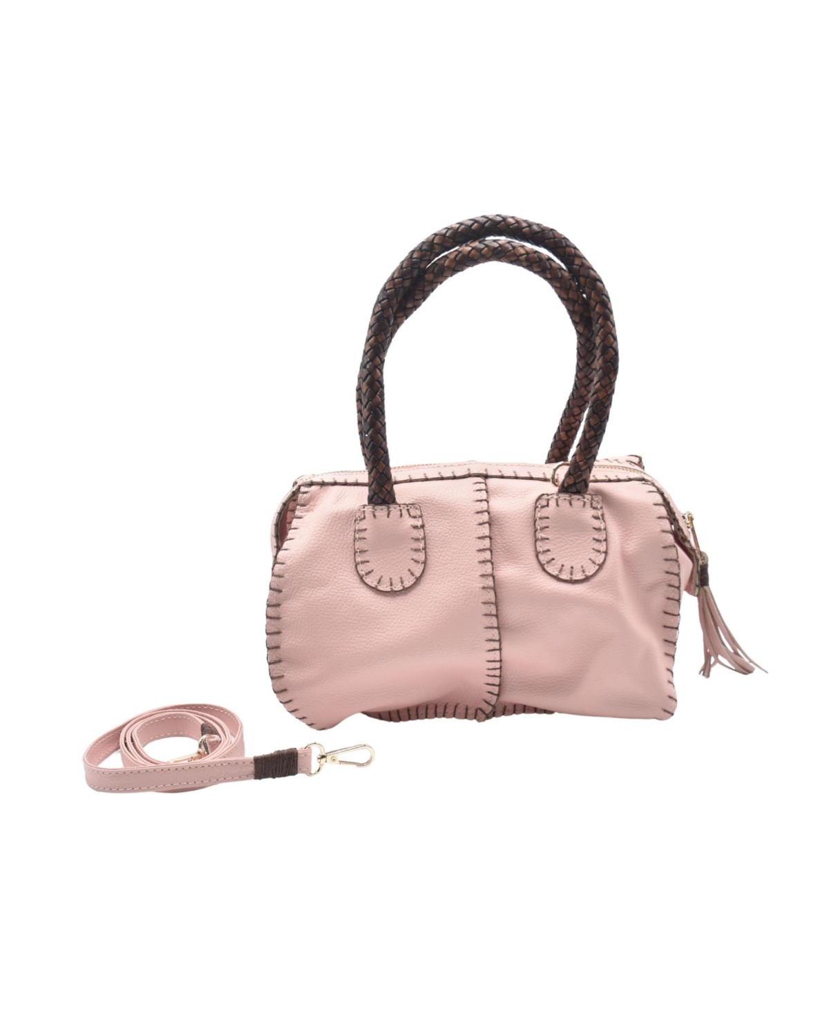 Click here for Carlos Falchi Mini Barrel Top Grain Leather Bag -... prices