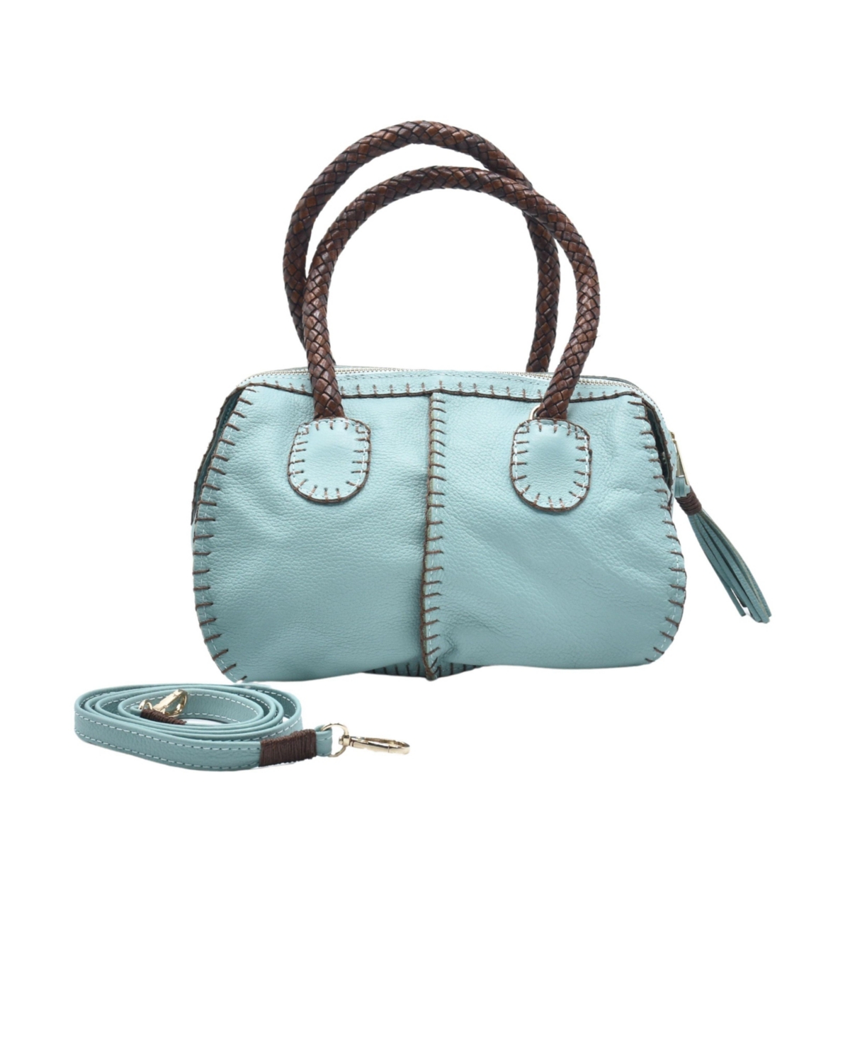 Click here for Carlos Falchi Mini Barrel Top Grain Leather Bag -... prices