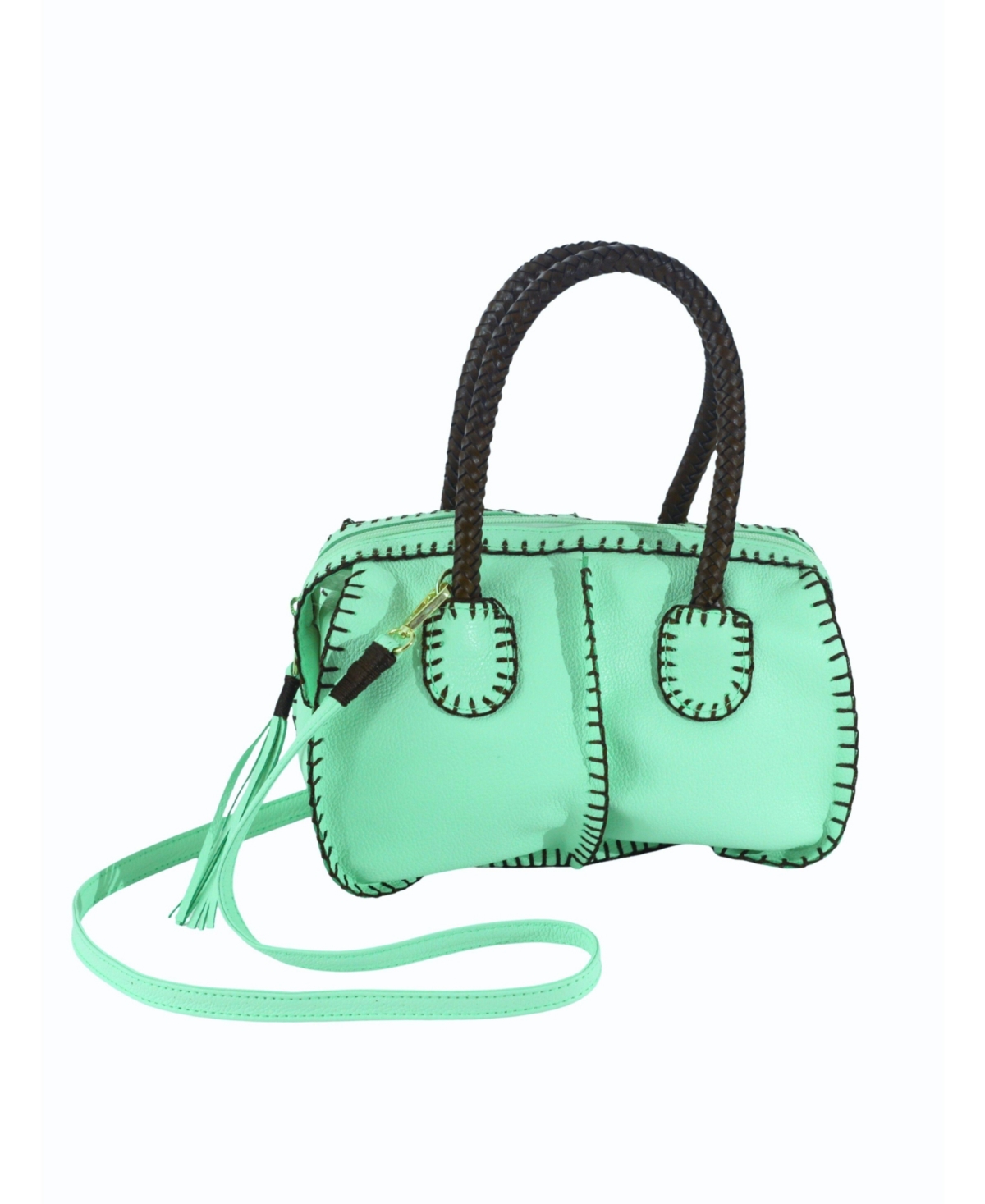 Click here for Carlos Falchi Mini Barrel Top Grain Leather Bag -... prices