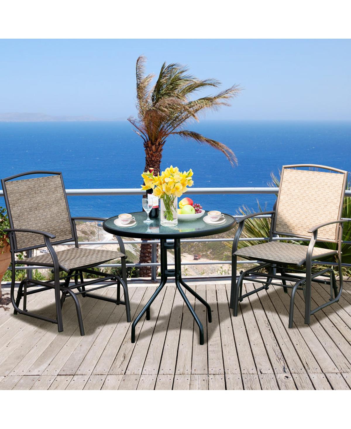 Click here for Costway 3PCS Patio Bistro Furniture Set Rocking Gl... prices