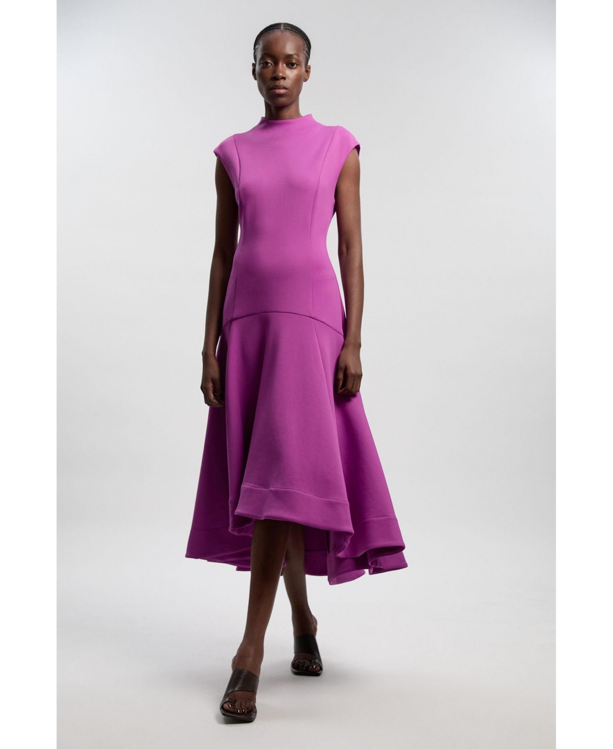 Click here for Karen Millen Womens Ruffle Hem Sleeveless Midi Dre... prices