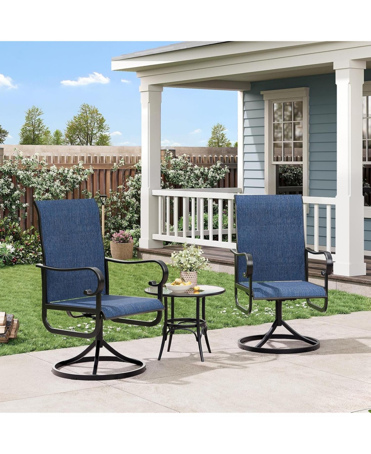 Click here for gaomon Set of 4 Swivel Rocking Patio Chairs  High... prices