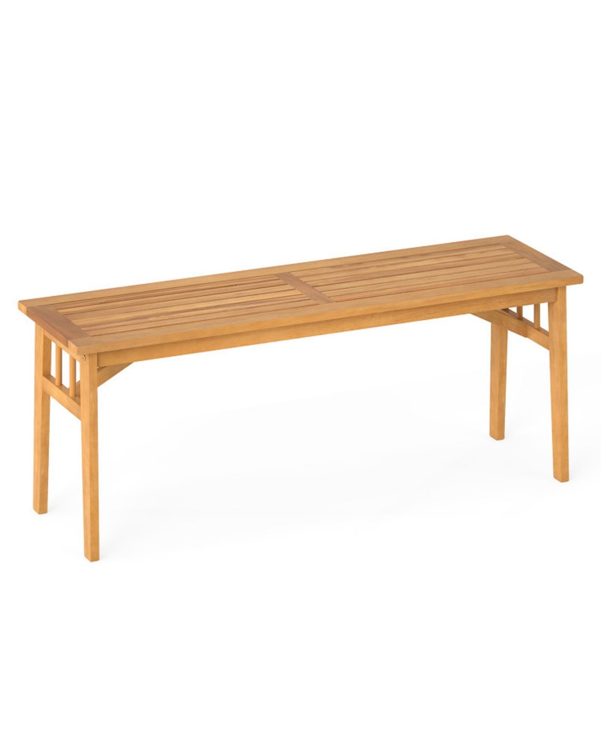 Click here for Gouun 48 in Acacia Wood Bench with Triangular Supp... prices