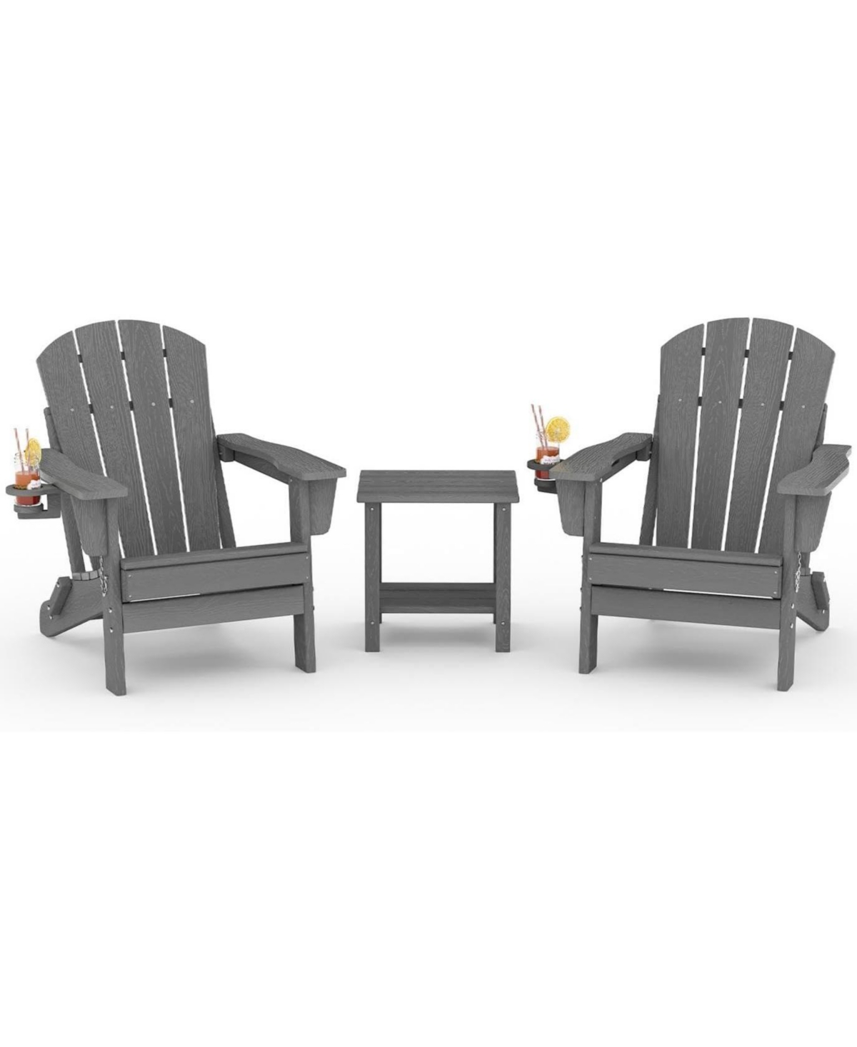 Click here for gaomon Folding Adirondack Chair Set of 2 with Side... prices