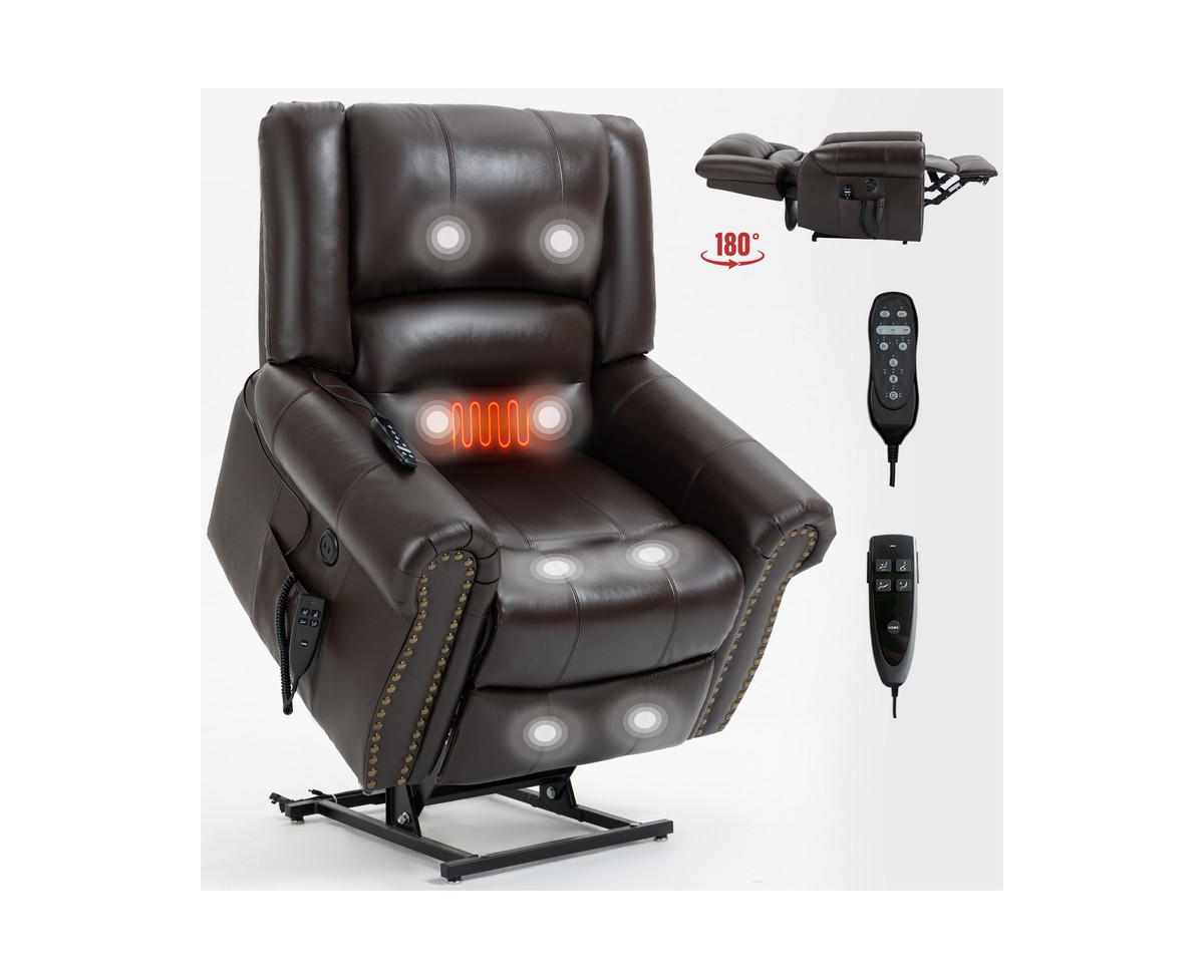 Click here for sumyeg Leather Power Lift Recliner Chair Heat Mass... prices