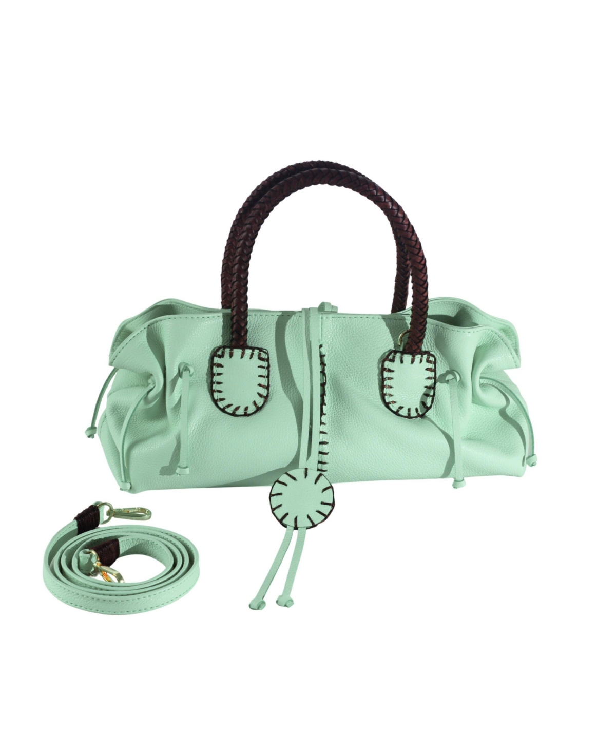 Click here for Carlos Falchi Mini Satchel Top Grain Leather Bag -... prices