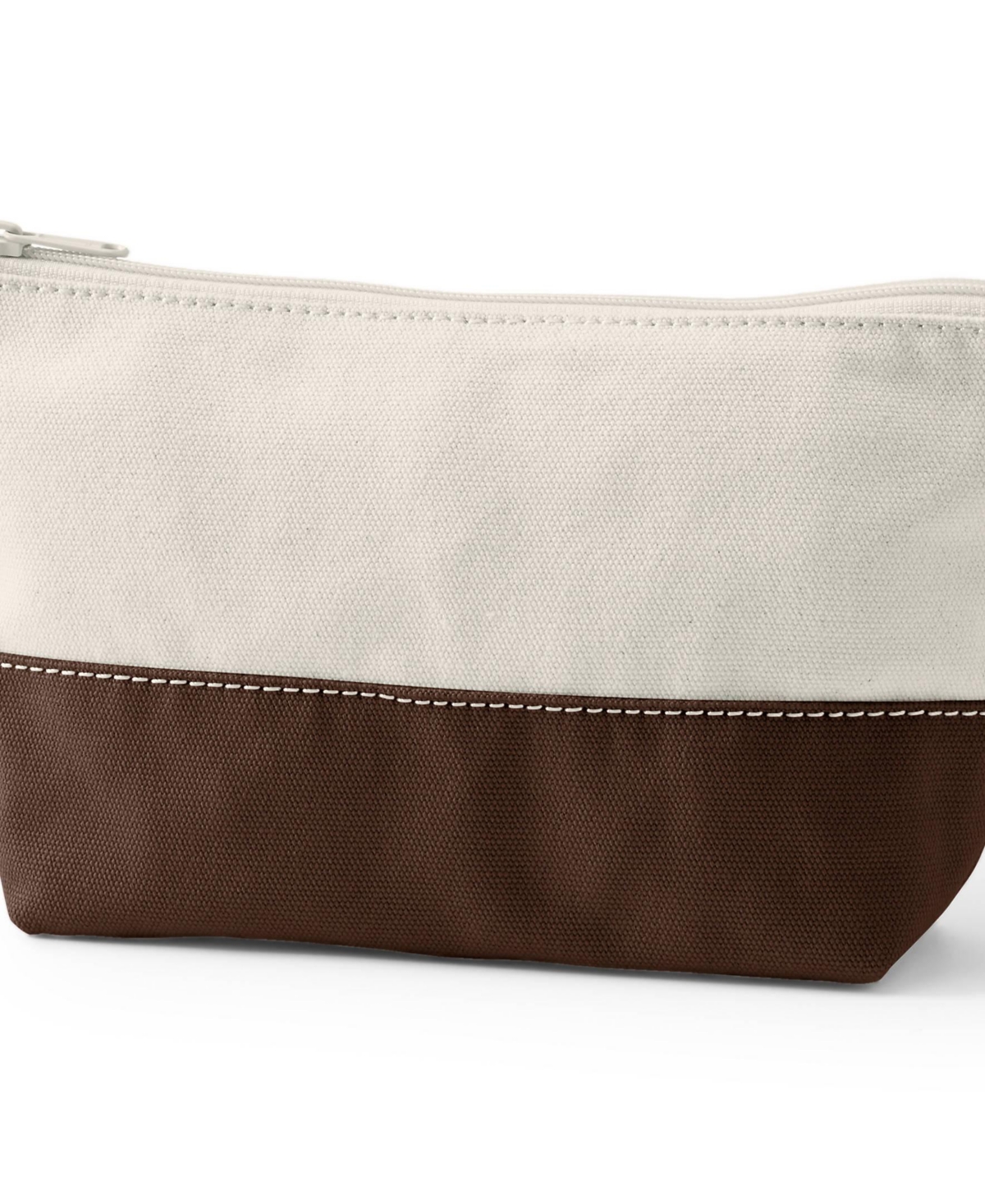 Click here for Lands End Zipper Canvas Pouch - Natural/brown root prices