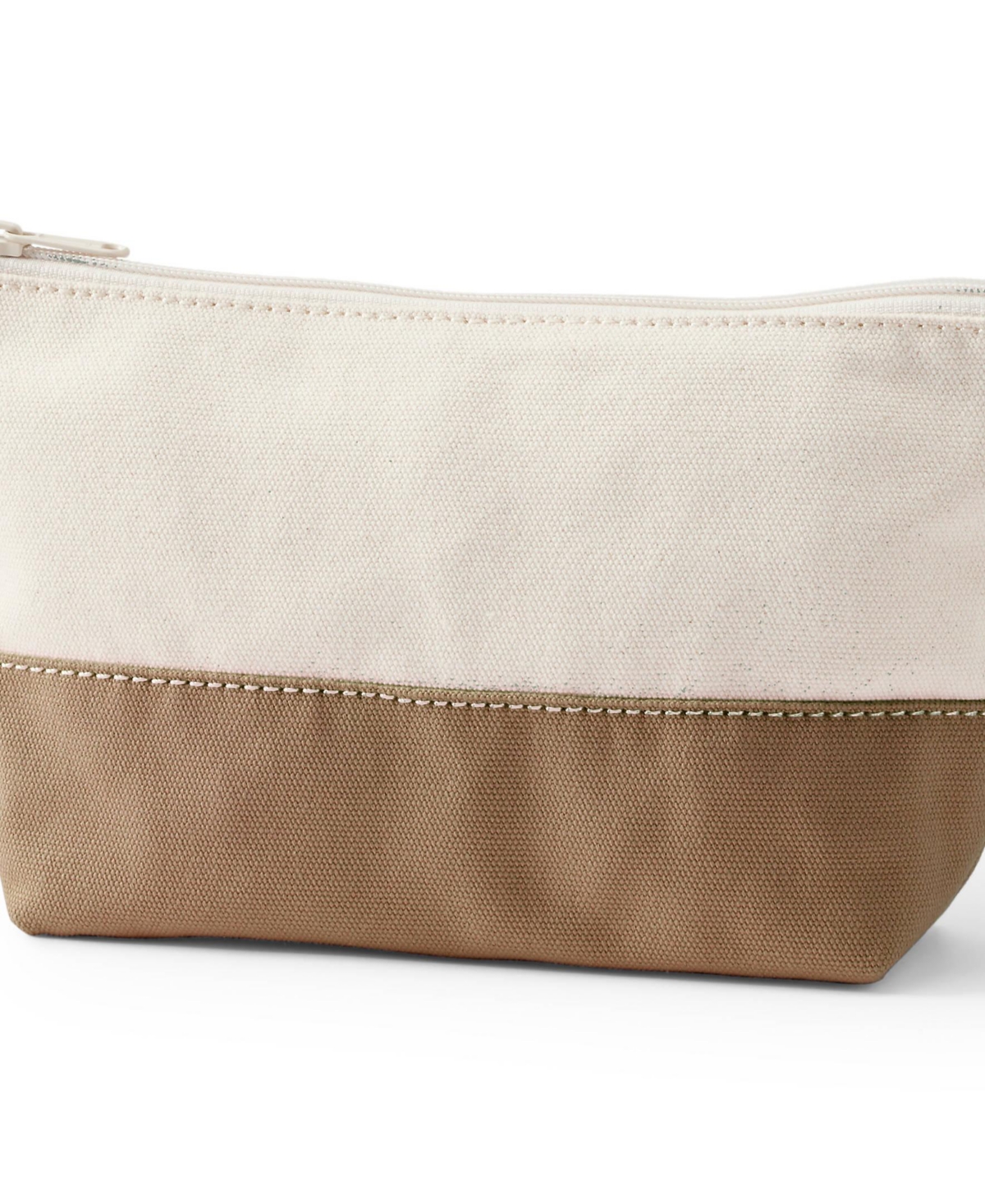 Click here for Lands End Zipper Canvas Pouch - Natural/rich camel prices