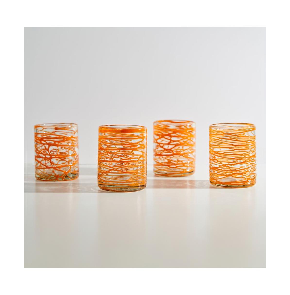 Click here for Verve Culture Handblown Glasses - Set of 4 - Orang... prices