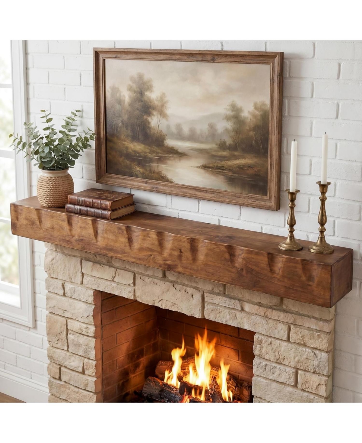 Click here for Tribesigns Fireplace Mantel Shelf  63-Inch Solid W... prices