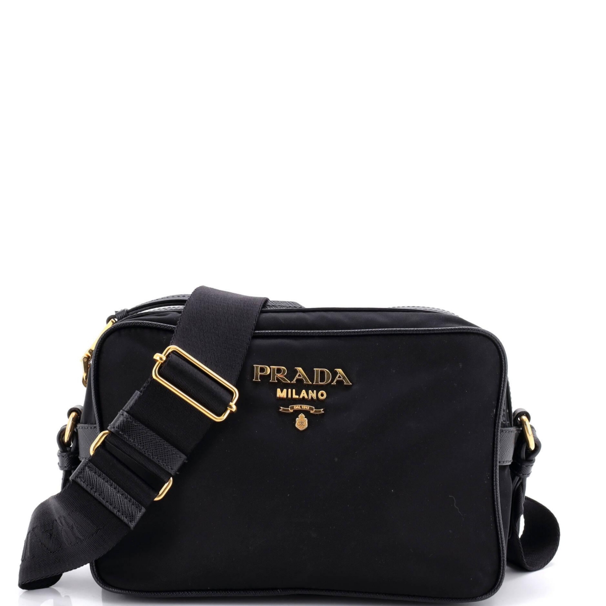 Click here for Pre-Owned Prada Medium Camera Bag Tessuto - Black prices