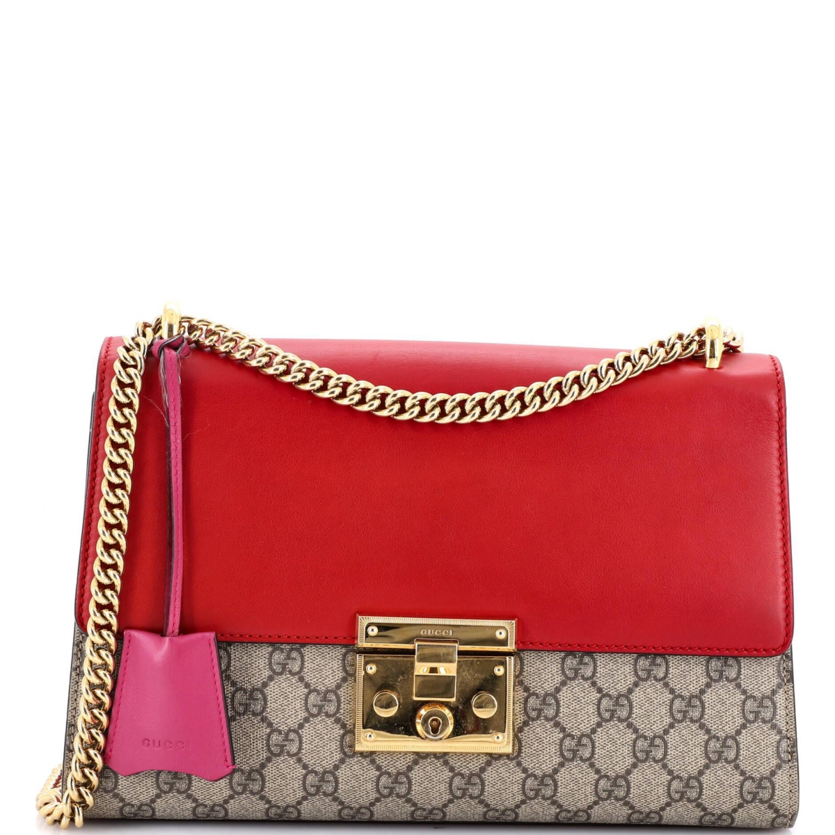 Click here for Pre-Owned Gucci Medium Padlock Shoulder Bag Gg Coa... prices