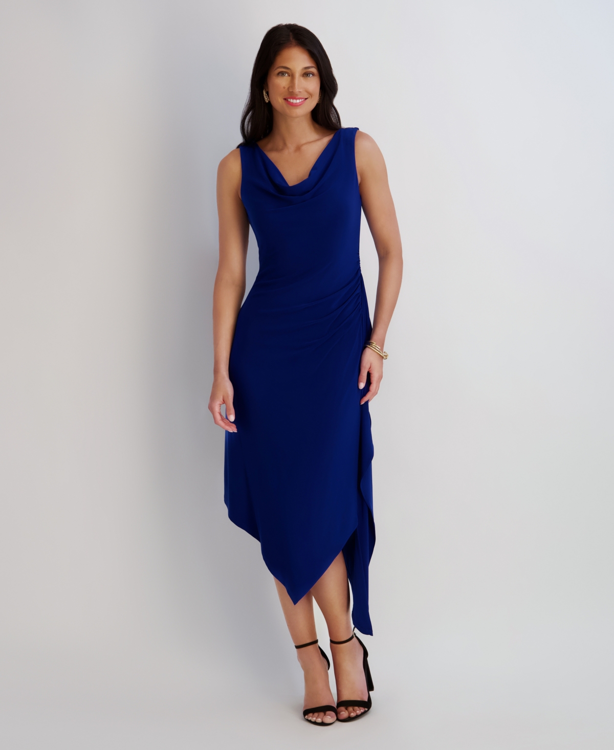 Click here for Kensie Womens Cowl Neck Side Draping Midi Dress -... prices