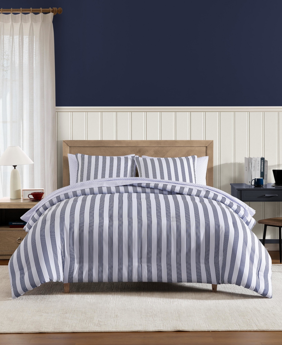 Click here for Tommy Hilfiger Campus Stripe Washed Microfiber 5-P... prices