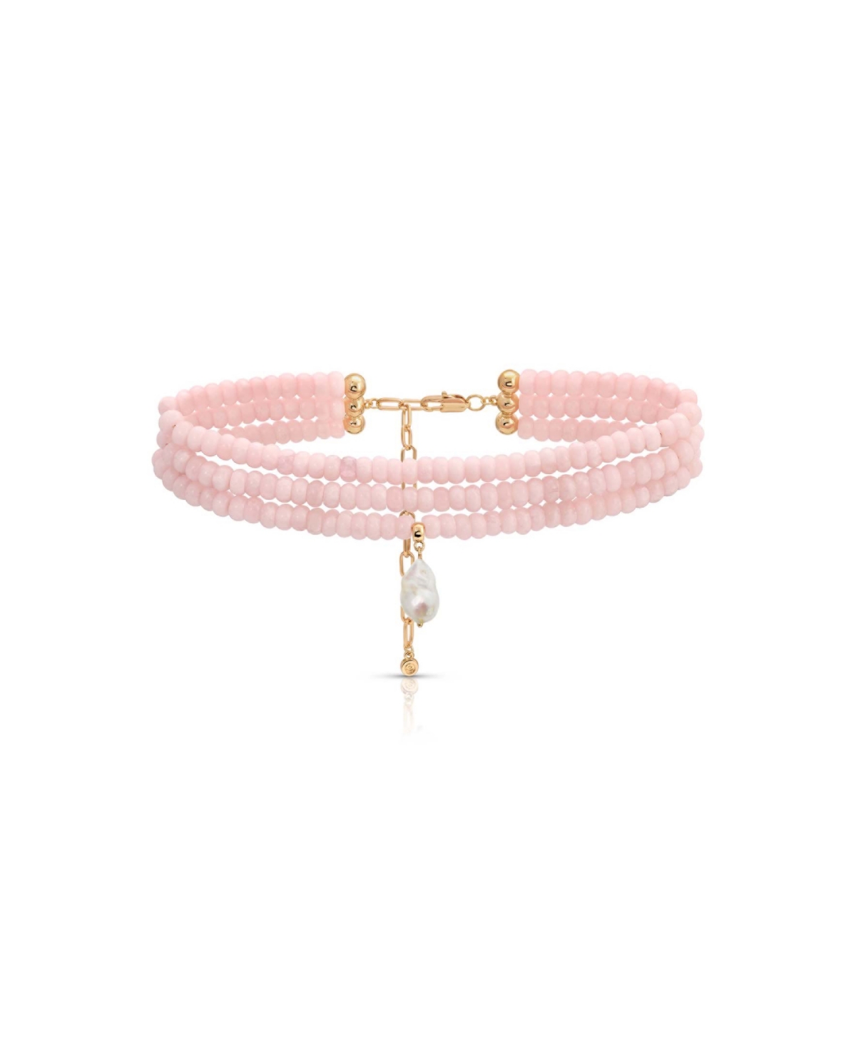 Click here for Ettika Marina Layers Rose Quartz Necklace - Rose Q... prices