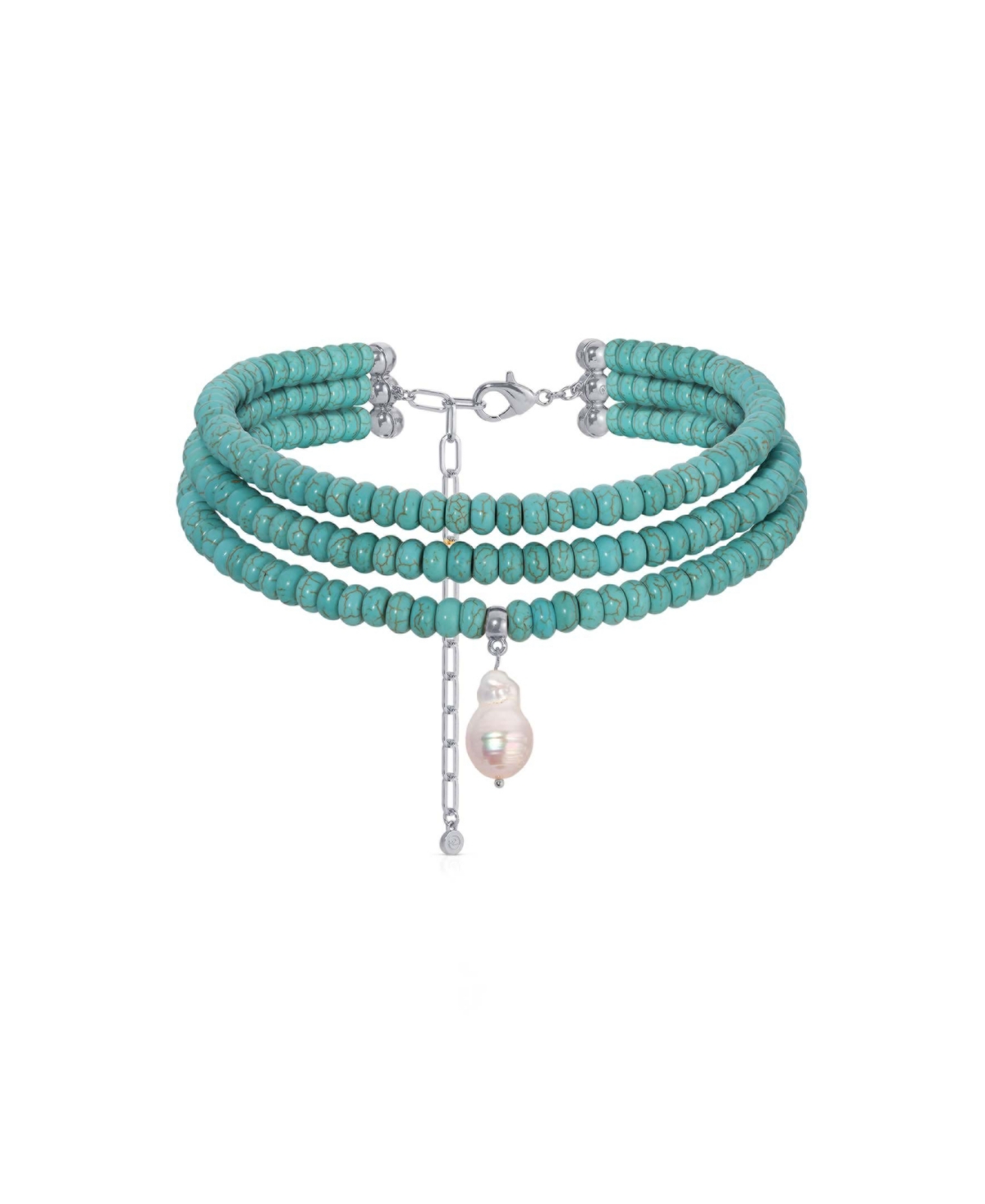 Click here for Ettika Marina Layers Rose Quartz Necklace - Turquo... prices