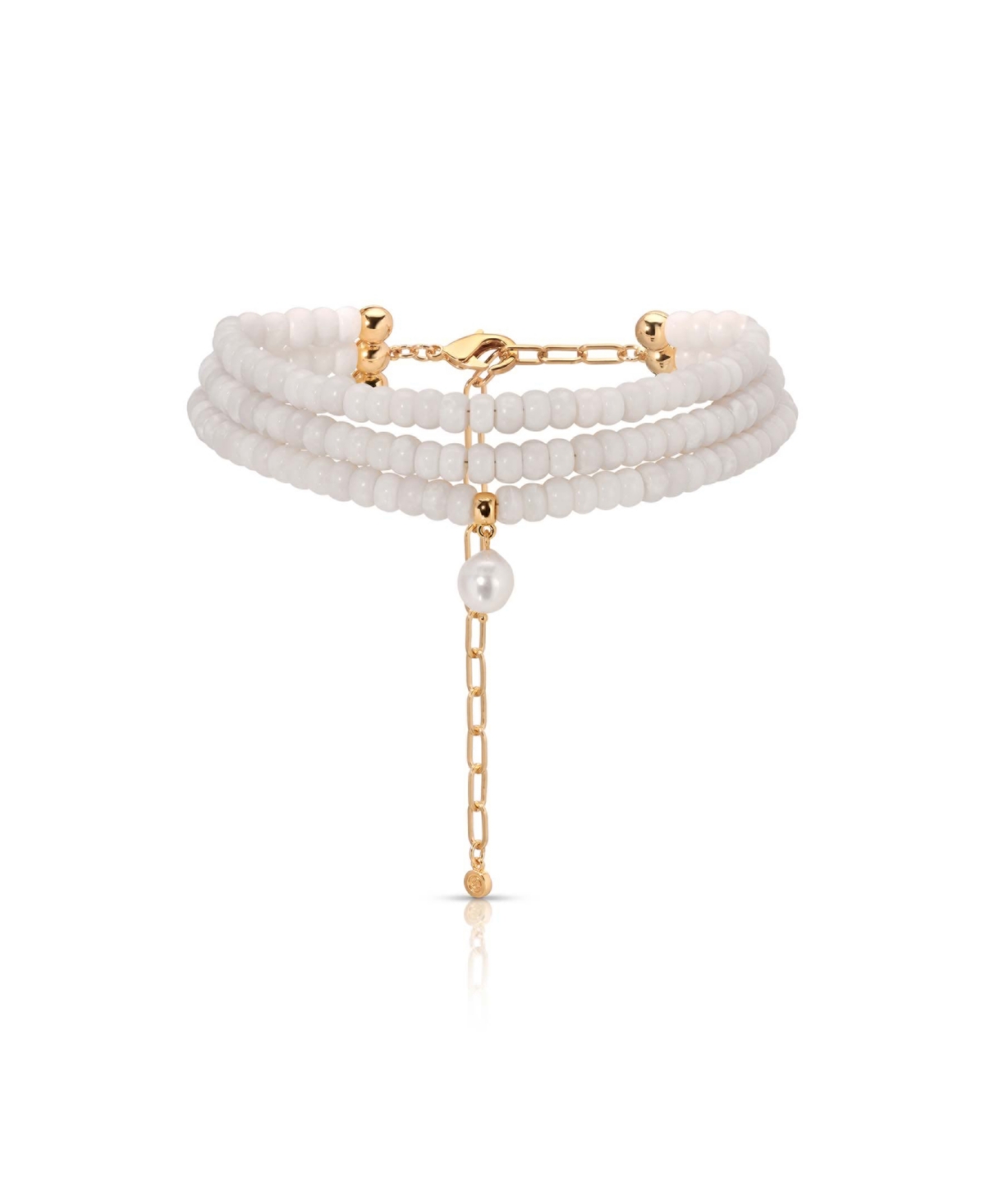Click here for Ettika Marina Layers Rose Quartz Necklace - Bone prices