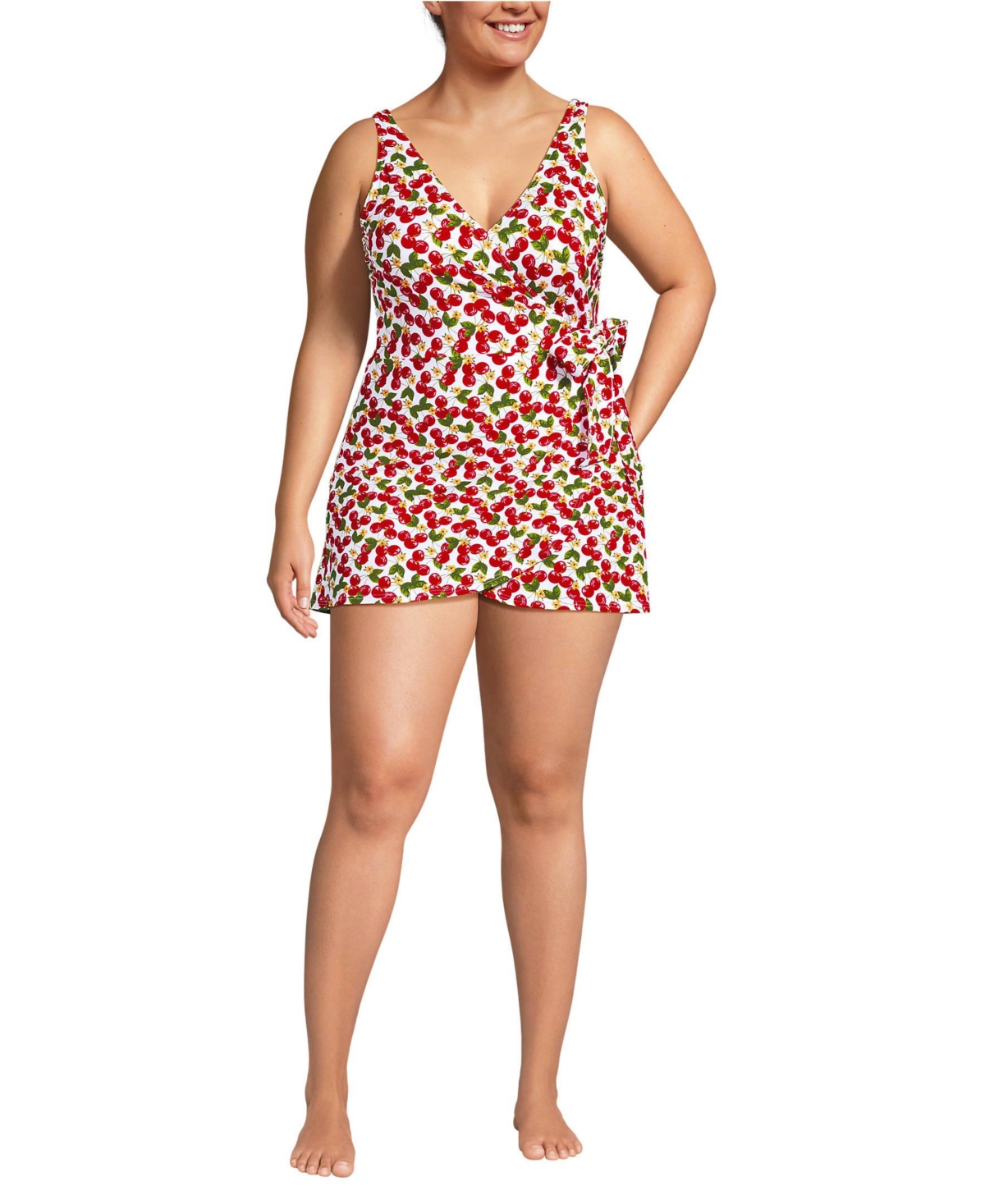 Click here for Lands End Womens Side Tie Mini Swim Dress Swimsuit... prices