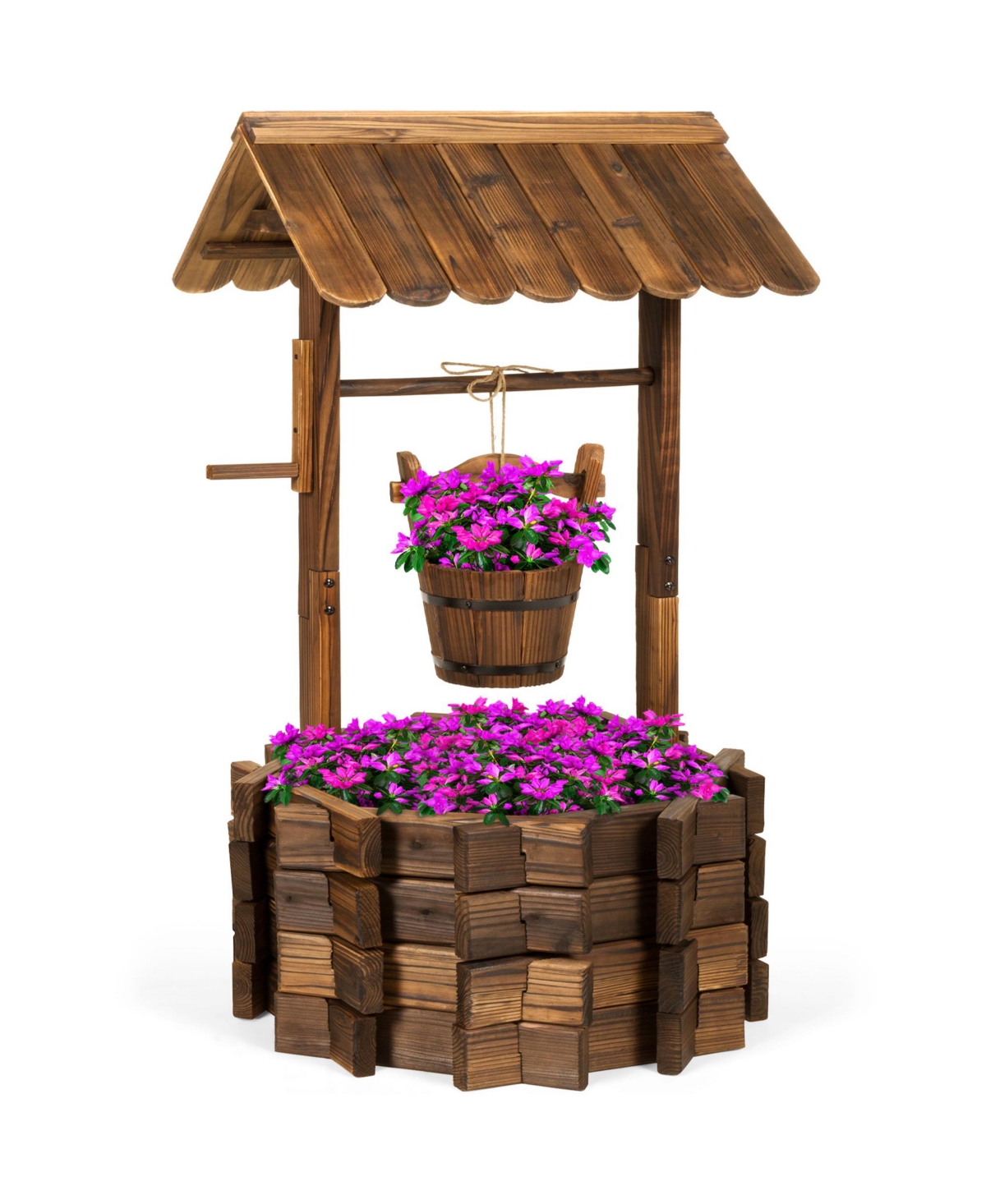 Click here for Best Choice Products Rustic Wooden Wishing Well Pl... prices