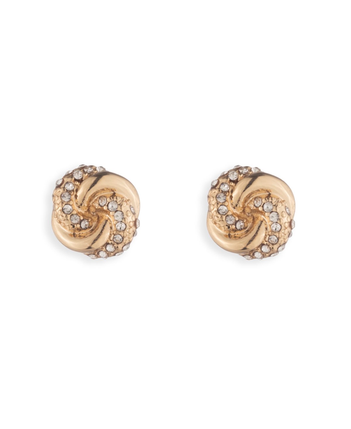Click here for Lauren Ralph Lauren Gold-Tone Pave Knot Stud Earri... prices