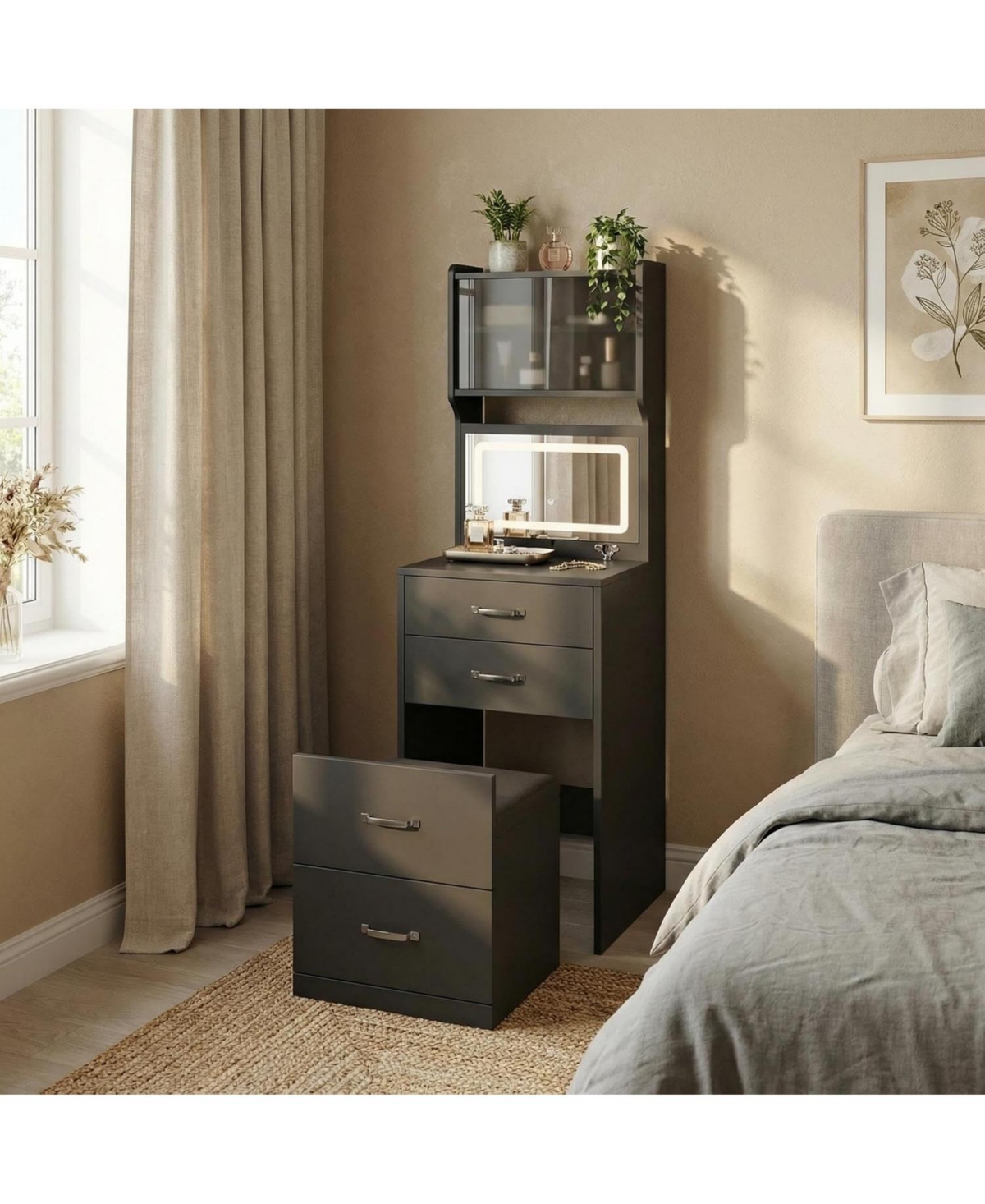 Click here for gaomon 3-in-1 Vanity Desk with 3-Color Led Mirror... prices