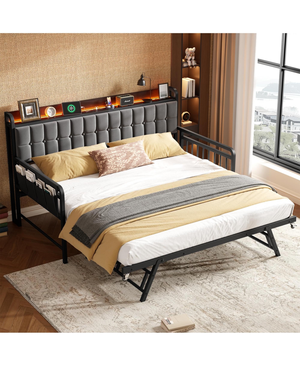Click here for gaomon Twin Bed Frame Daybed   Led Light and Charg... prices