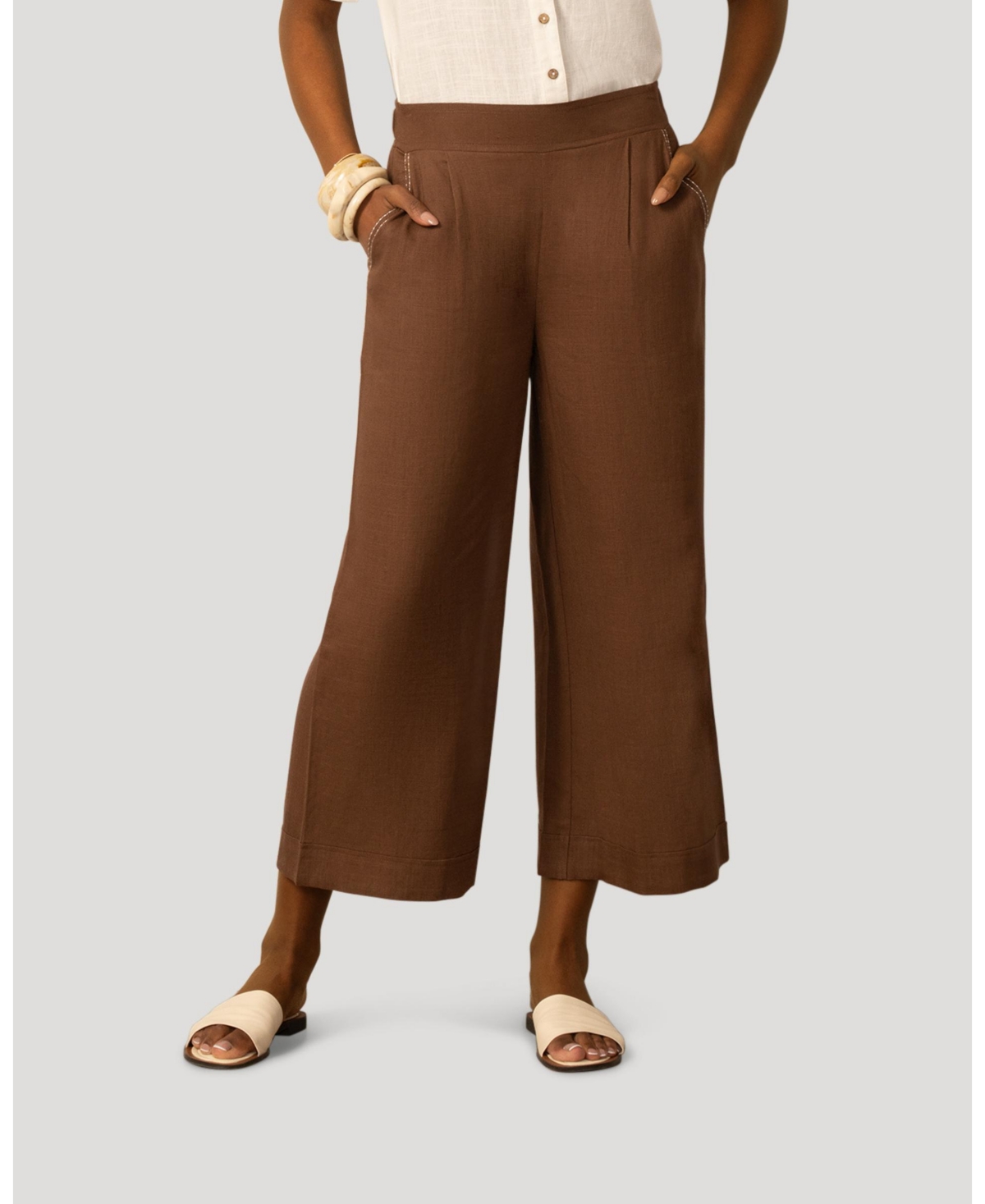 Click here for Cable & Gauge Womens Printed Linen Blend Pull On C... prices