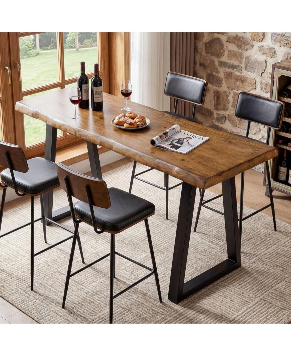 Click here for Tribesigns Solid Wood Bar Table  63 Live Edge Coun... prices