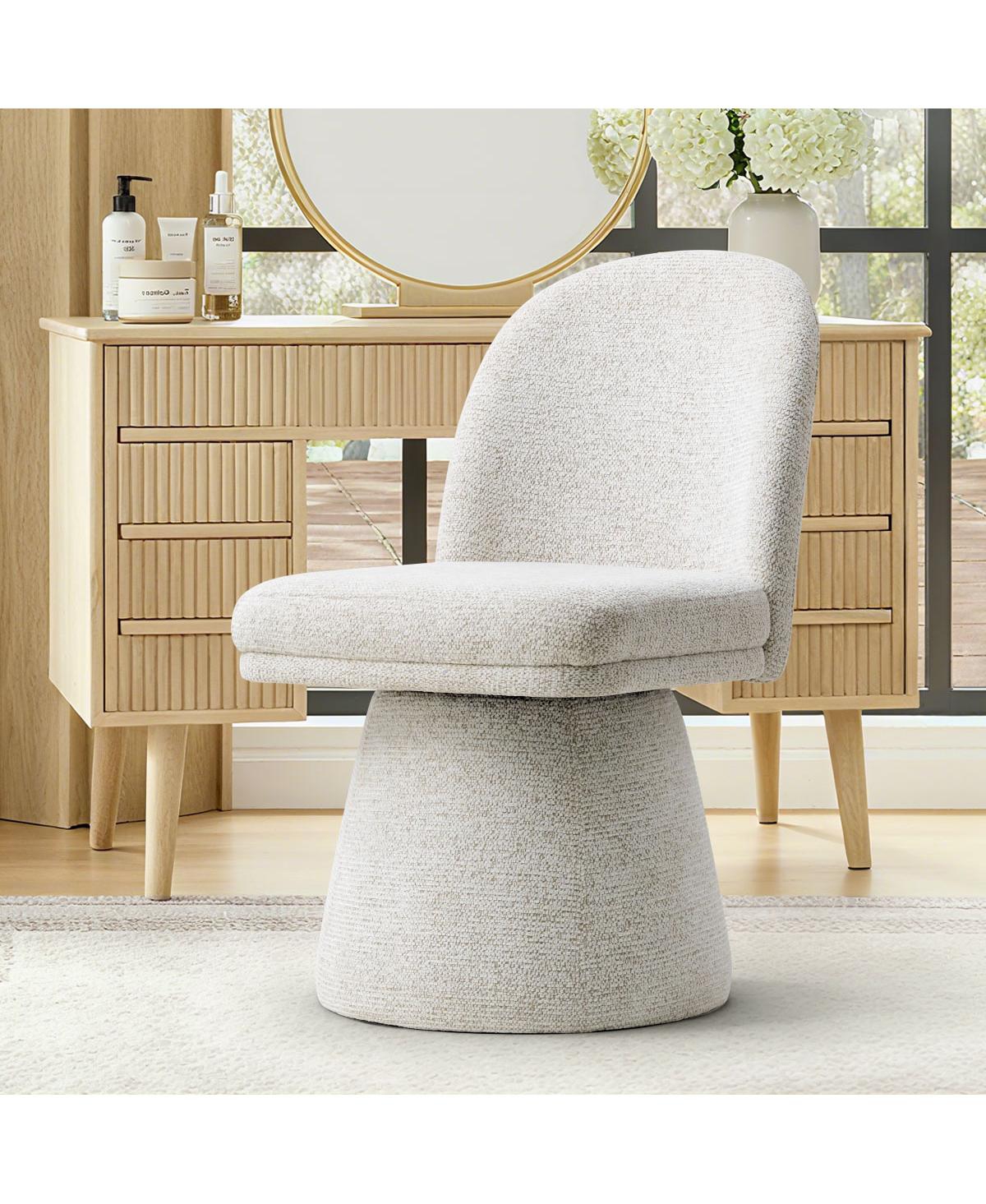 Click here for Maison Boucle Swivel Vanity Chair  Upholstered Fab... prices
