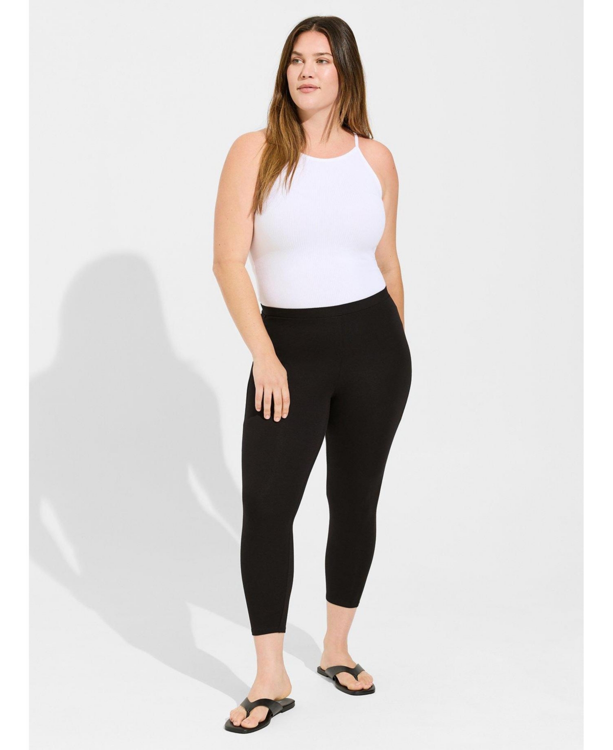 Click here for Torrid Plus Size Crop Legging - Deep black prices